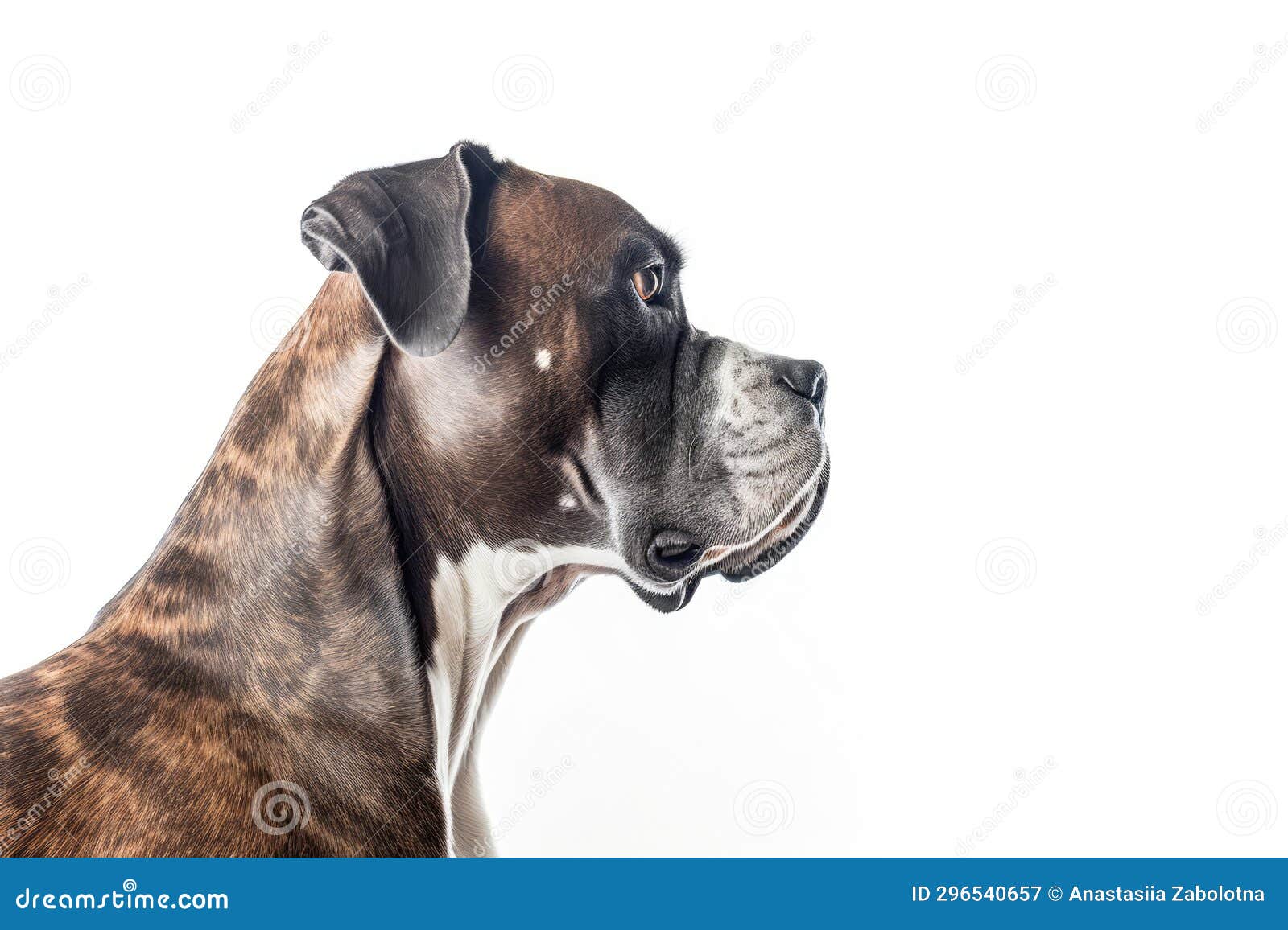 Portrait of Dog Boxer in Profile on White Background. Generative AI ...