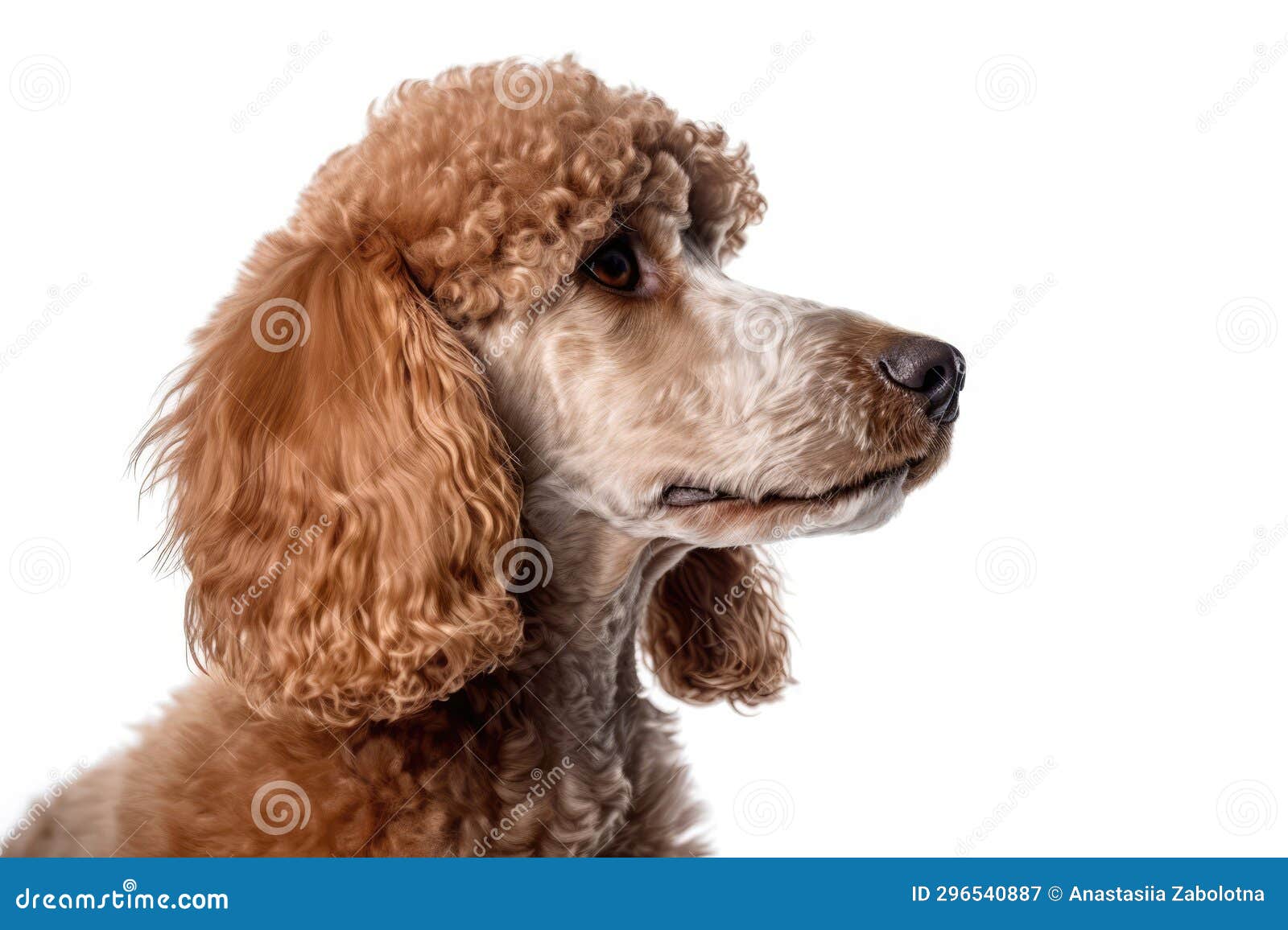 Portrait of Dog Poodle in Profile on White Background. Generative AI ...