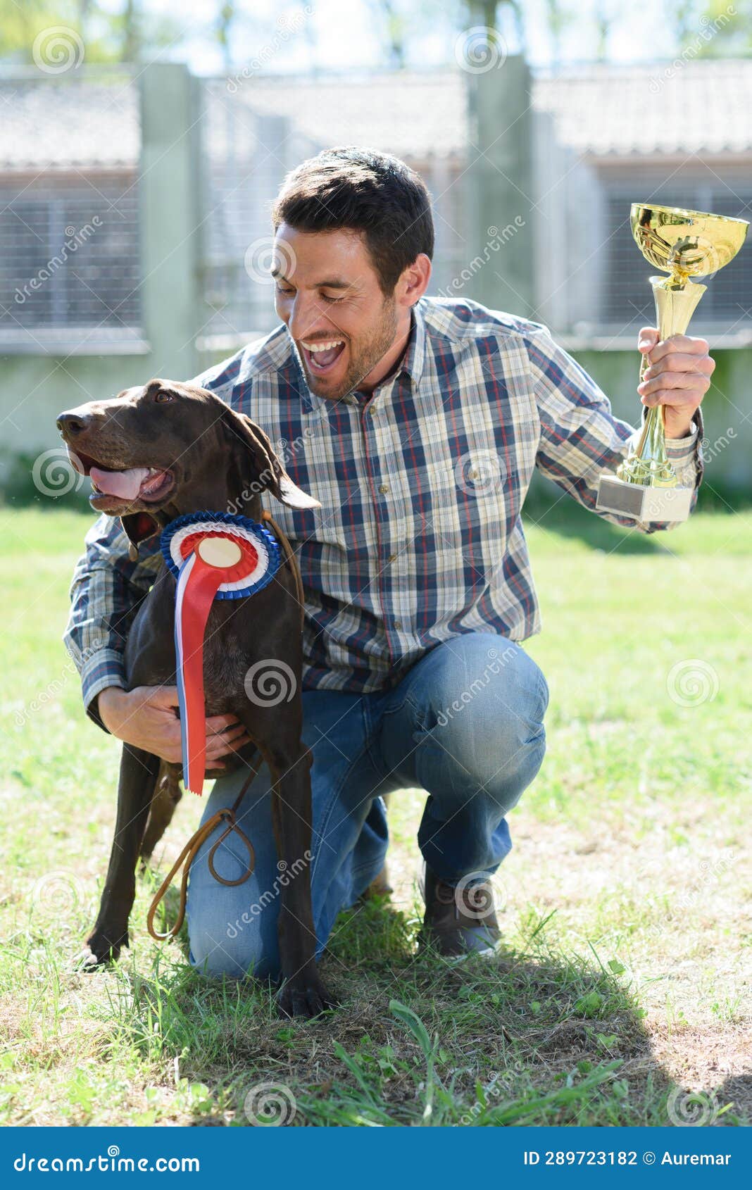 Portrait Dog Show Breeder Award Stock Photo - Image of show, happy ...