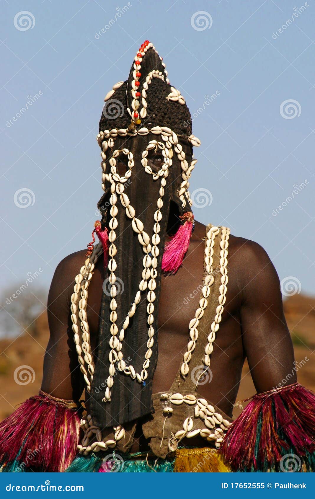 Portrait of a dogon dancer editorial image. Image of bandiagara - 17652555