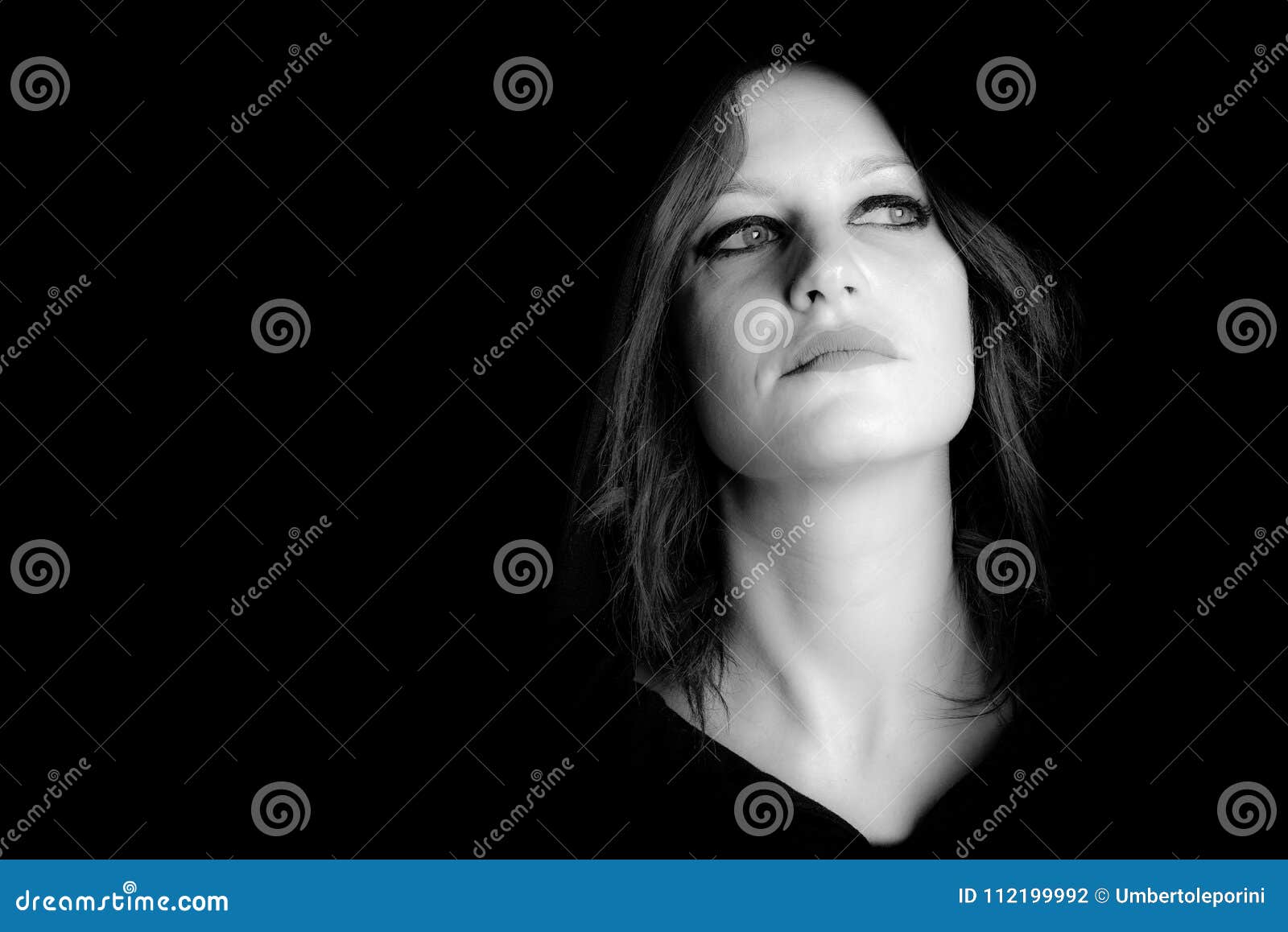 Portrait of Dominant Woman Black and White Image Stock Photo - Image of ...