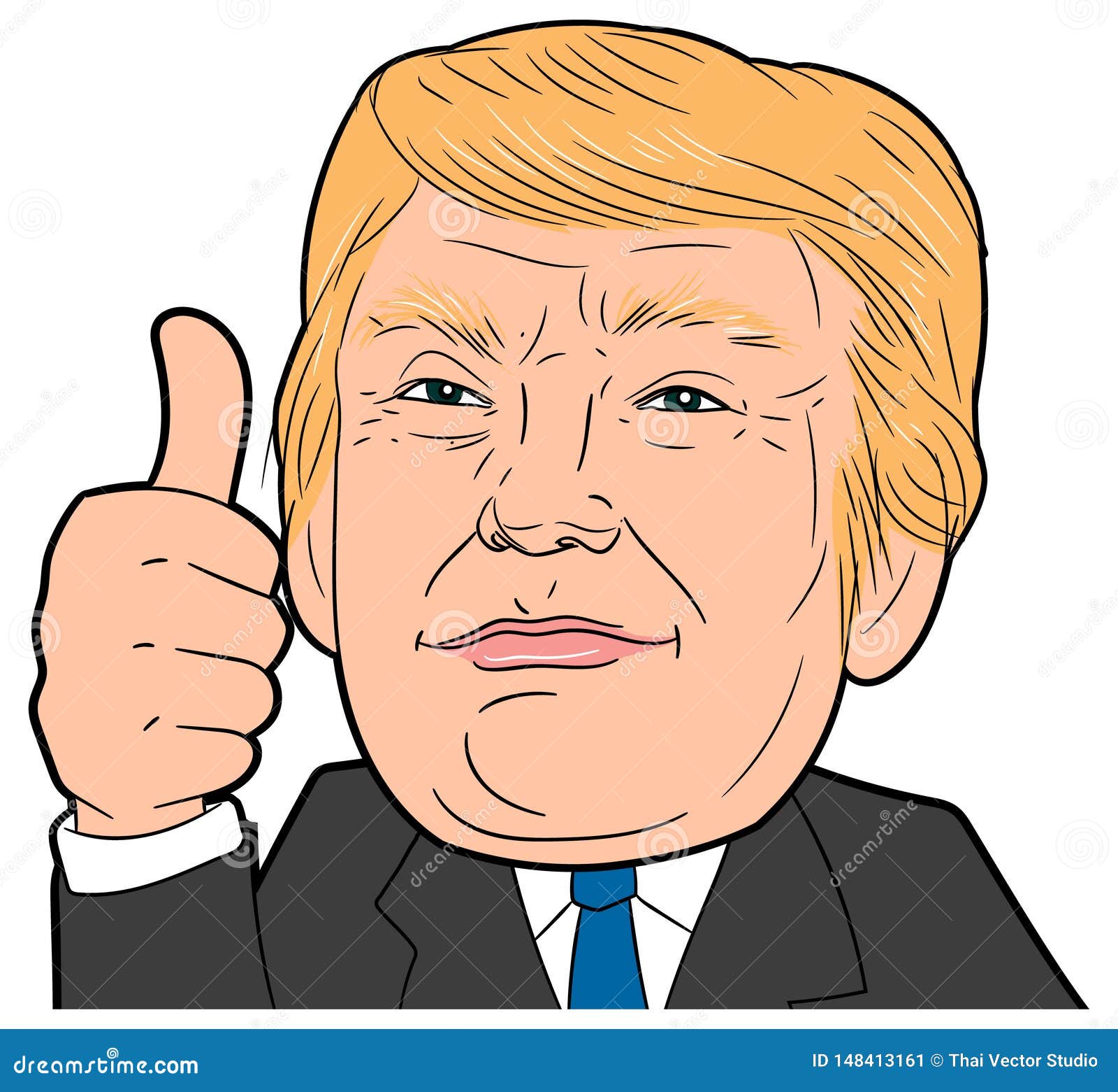 Portrait of Donald Trump Doing Thumbs Up Editorial Photo - Image of ...
