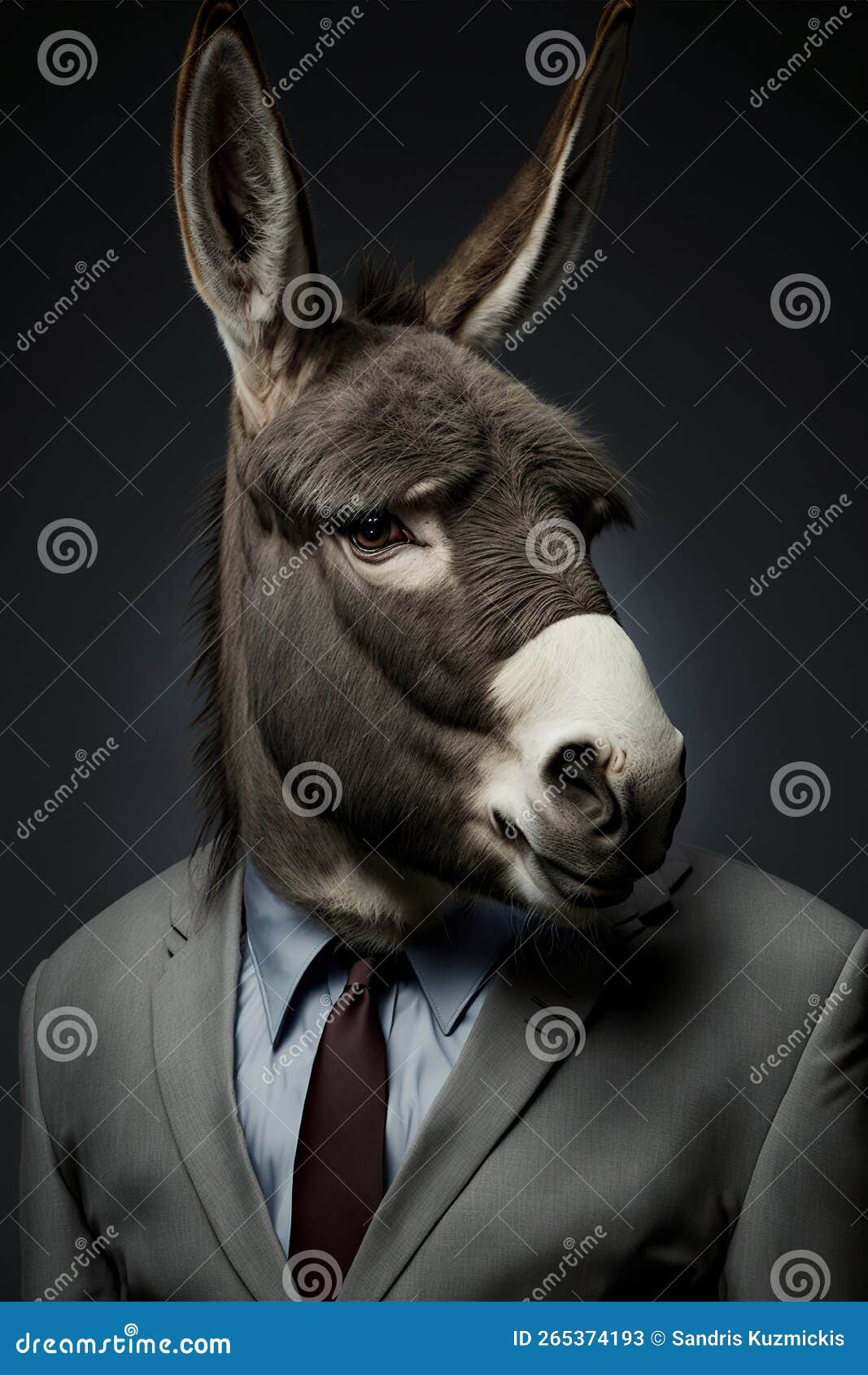 Portrait of Donkey in a Business Suit. Generative AI Stock Illustration ...