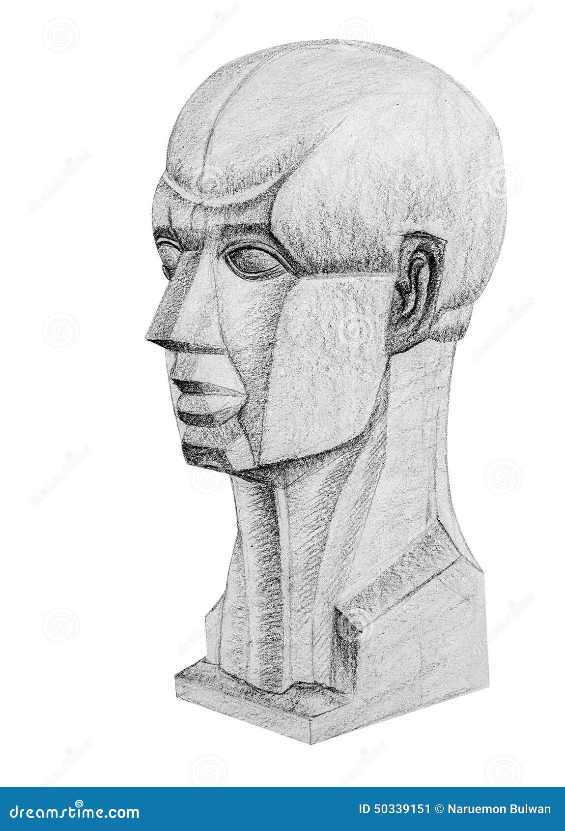 Portrait drawing 45 angle stock illustration. Illustration of design ...