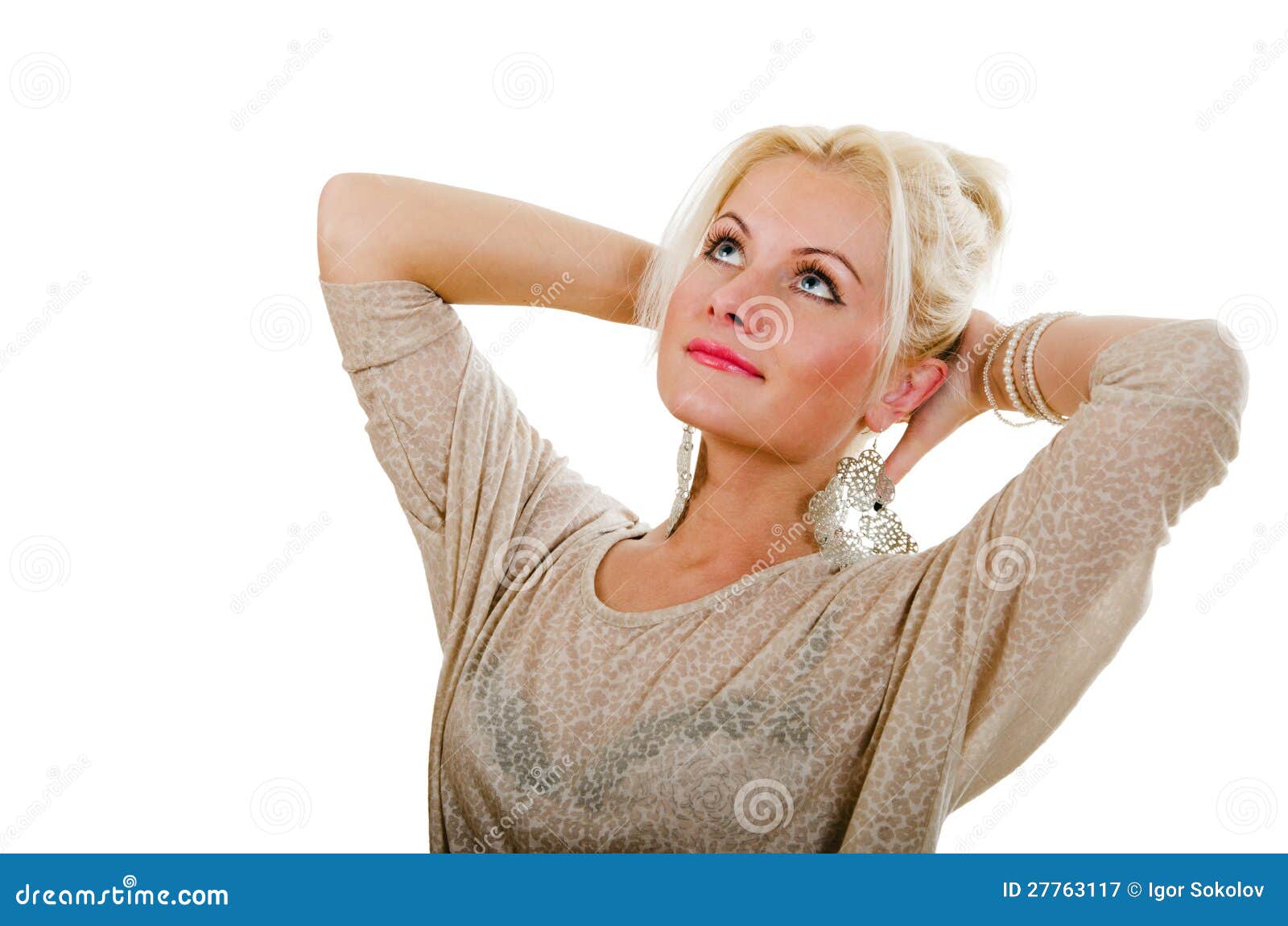 Portrait of the Dreaming Woman Stock Image - Image of looking, face ...