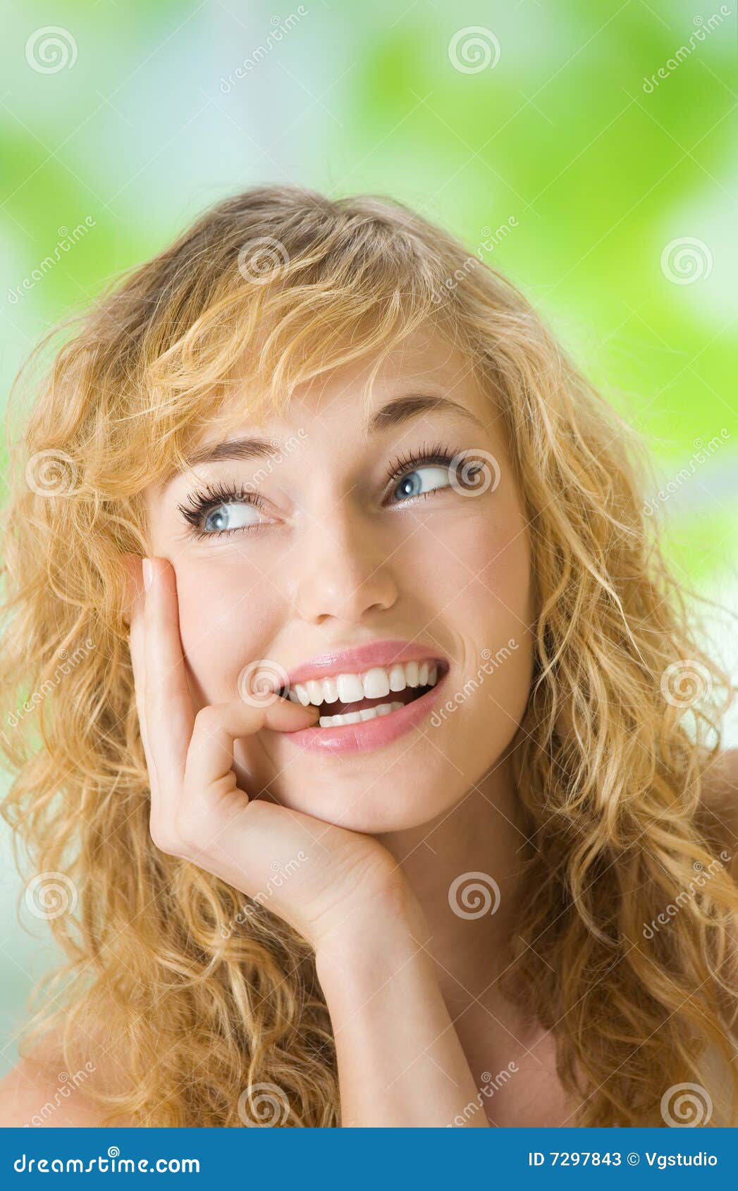 Portrait of dreaming woman stock image. Image of emotional - 7297843