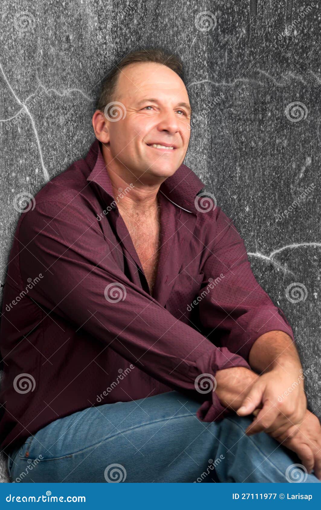 Portrait of dreamy man . stock image. Image of person - 27111977