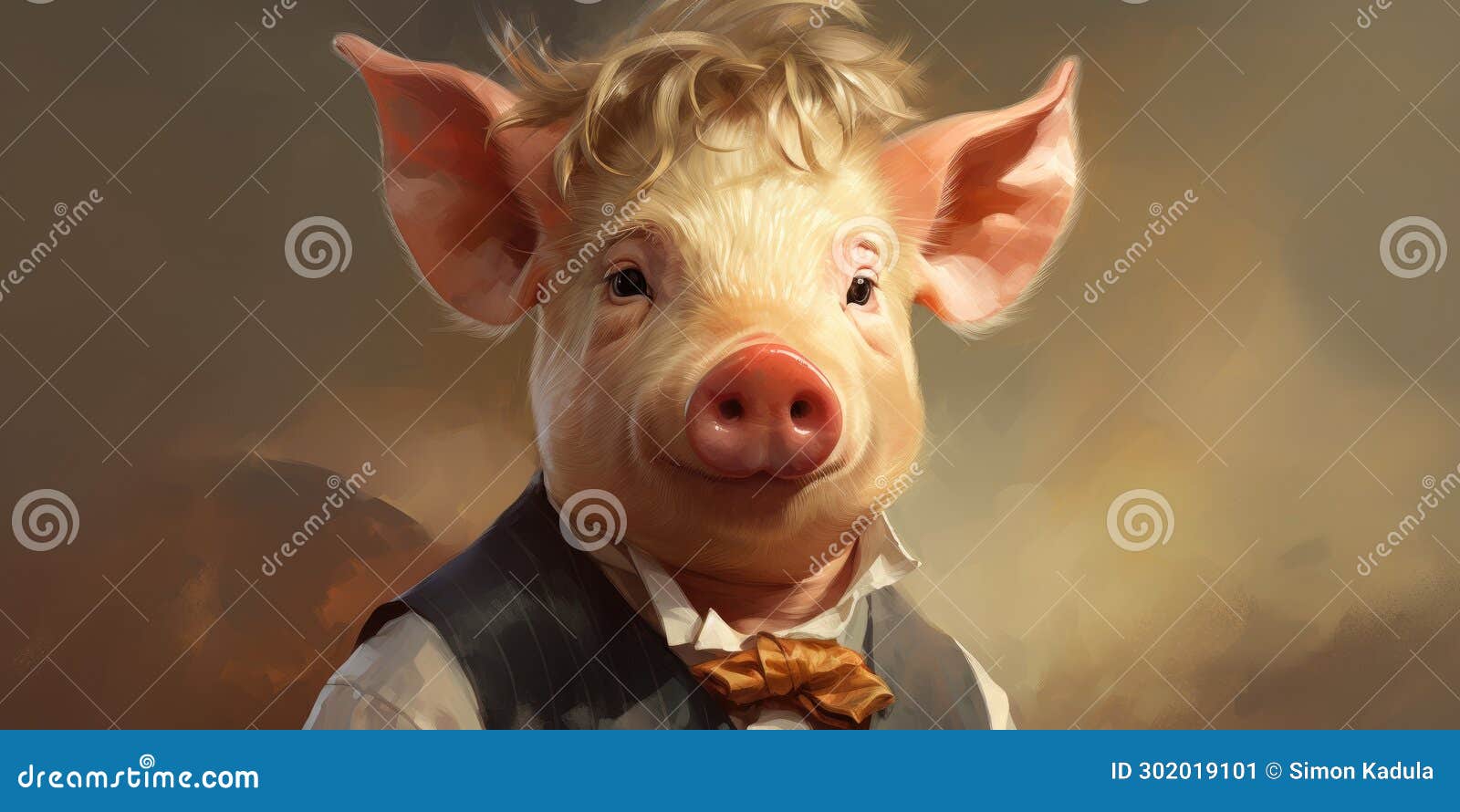 Portrait of Dwarf Pig As Human, Abstract Concept Stock Image - Image of ...