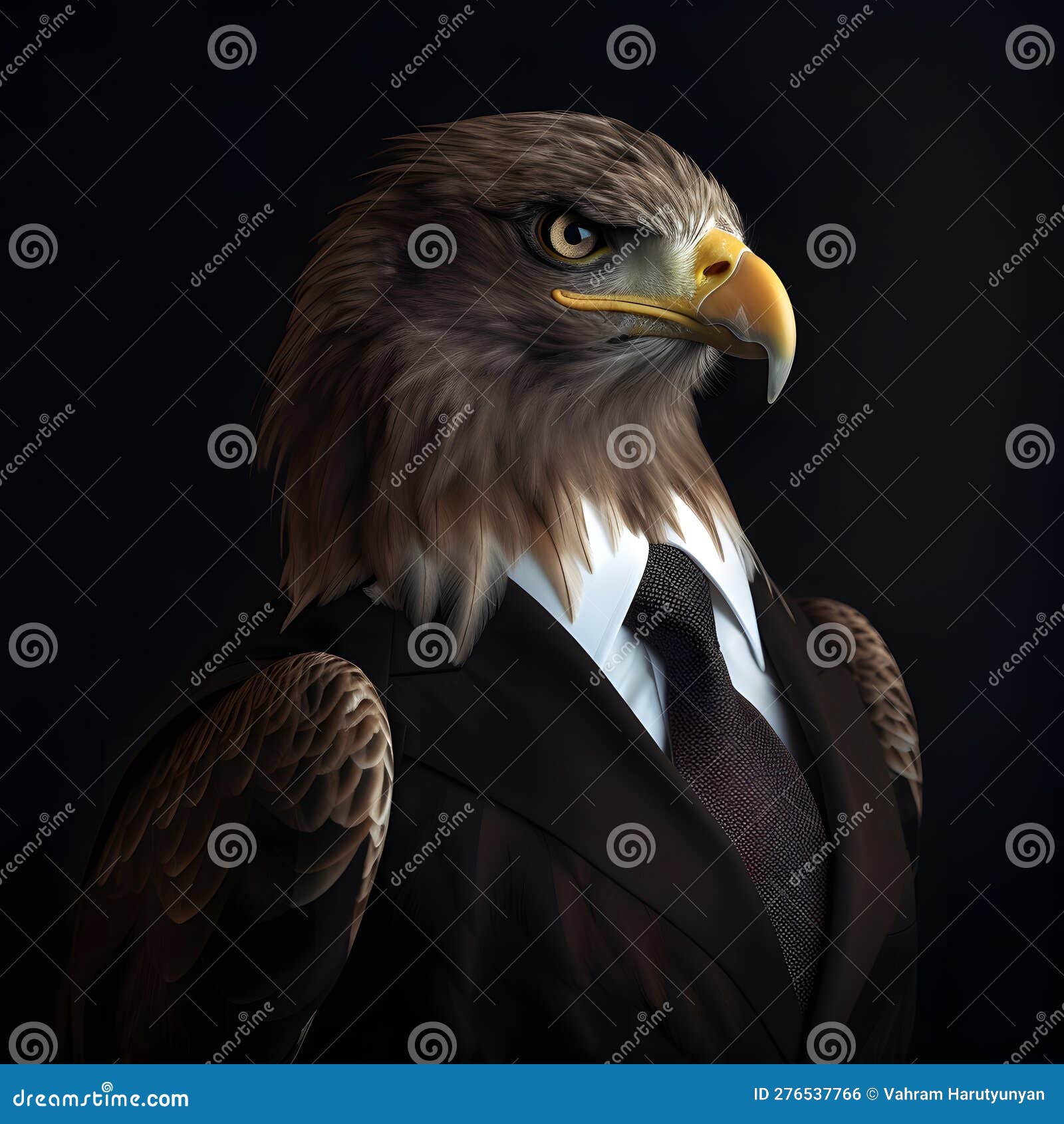 Portrait of an Eagle in a Business Stock Illustration - Illustration of ...