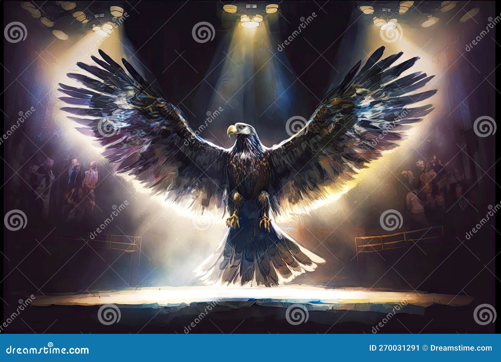 Portrait of Eagle Like a Dancer on Stage Under the Floodlights from ...