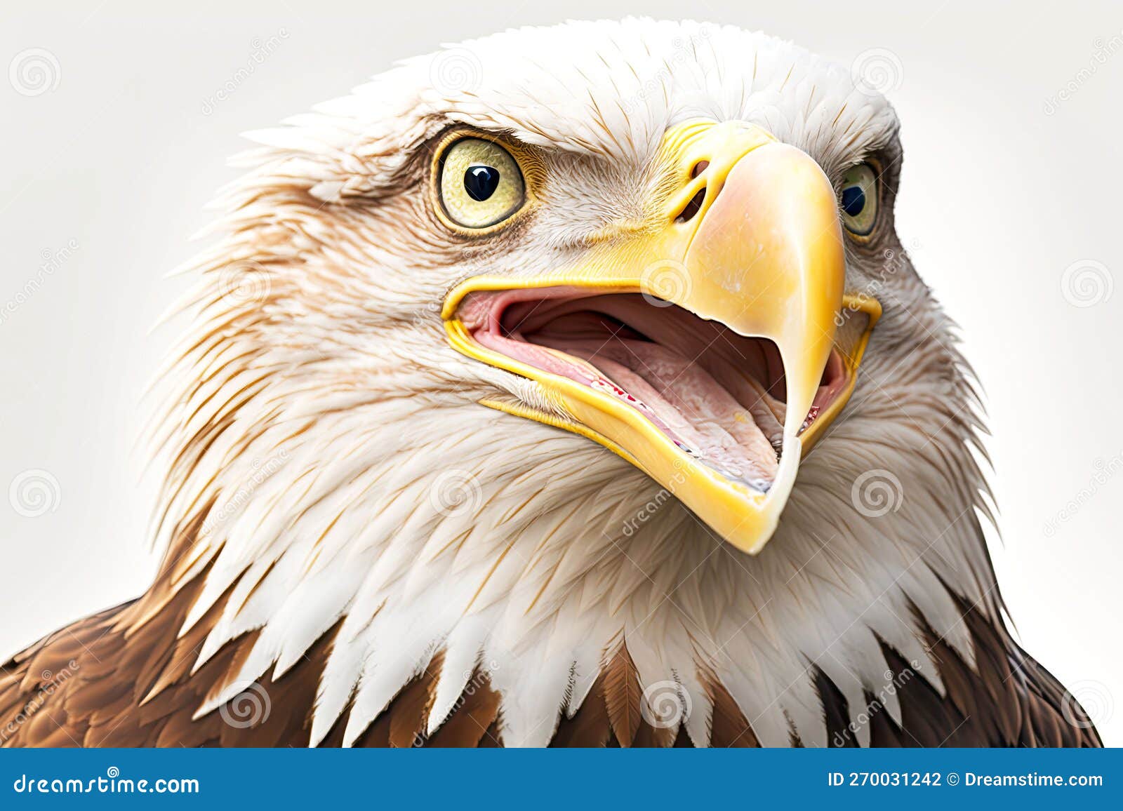Portrait of Eagle Smiling with All His Teethon a White Background Stock ...
