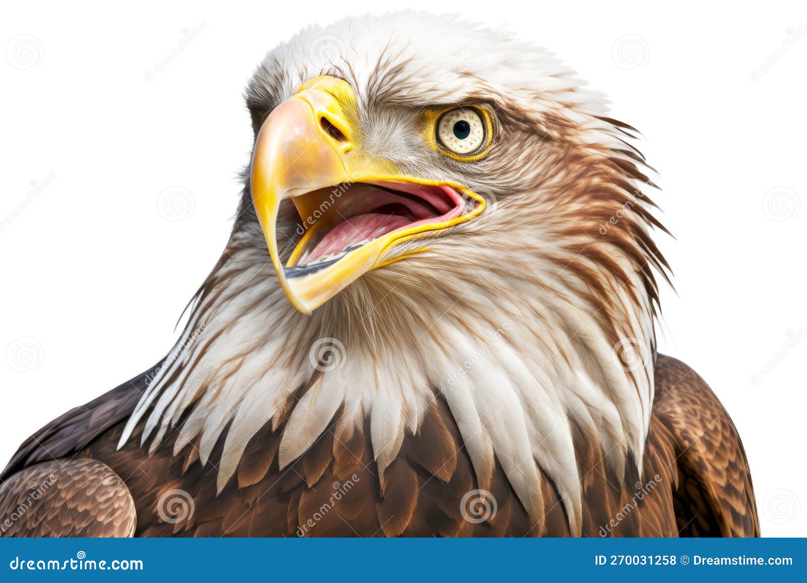 Portrait of Eagle Smiling with All His Teethon a White Background Stock ...