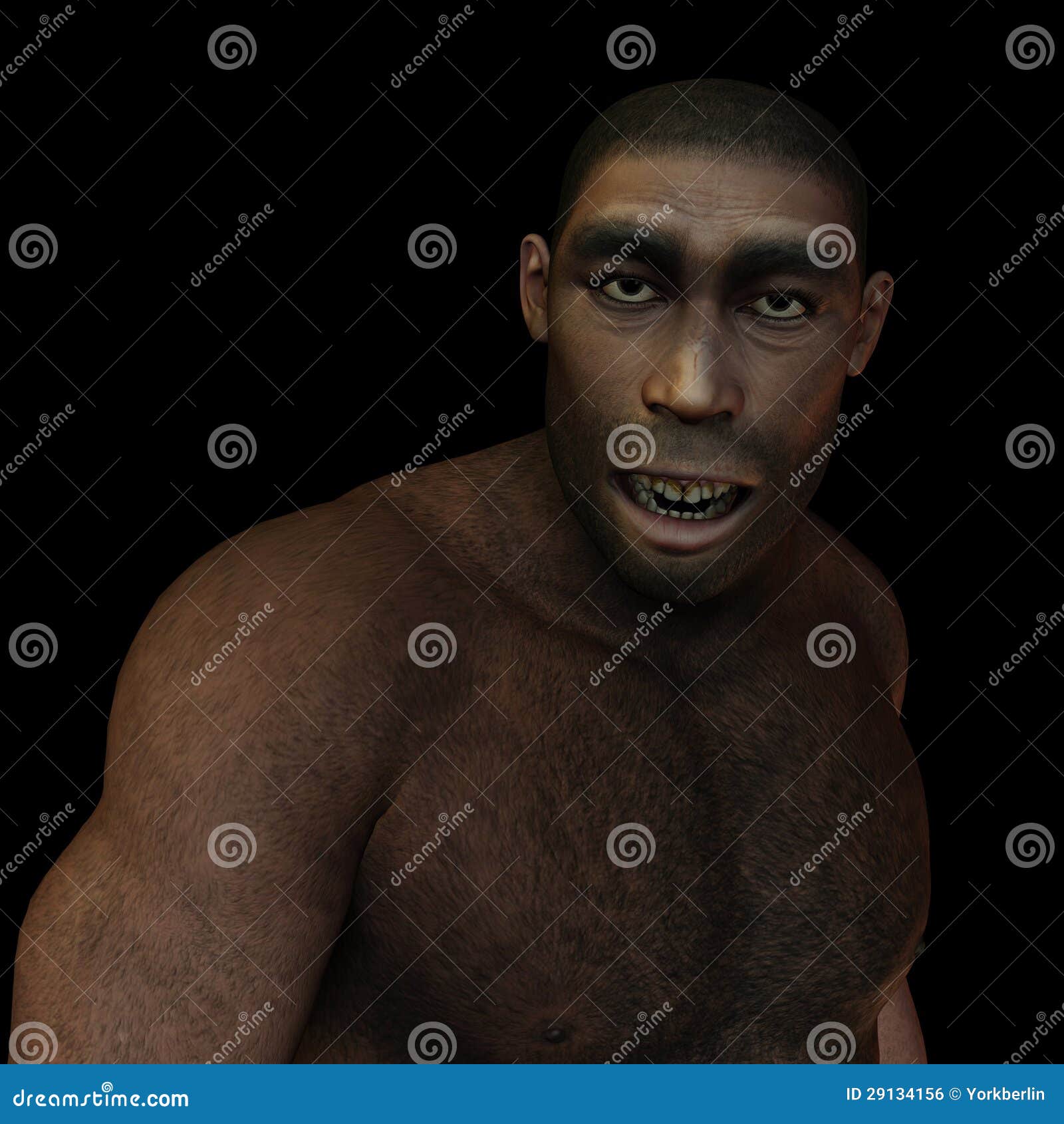 Portrait of an early human stock illustration. Illustration of early ...