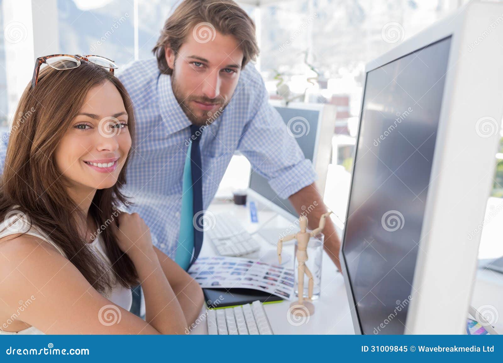 Portrait of editing team stock image. Image of looking - 31009845