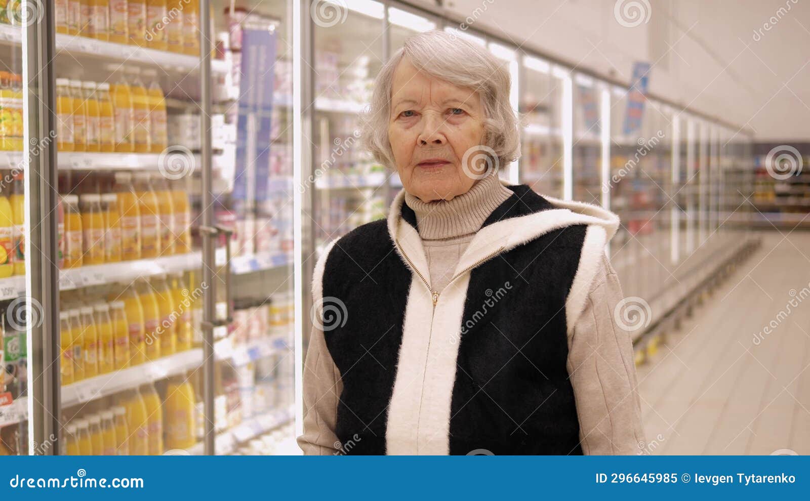 Portrait of an Eighty-five-year-old Grandmother with Gray Hair in a ... Portrait of an Eighty-five-year-old Grandmother with Gray Hair in a ...
