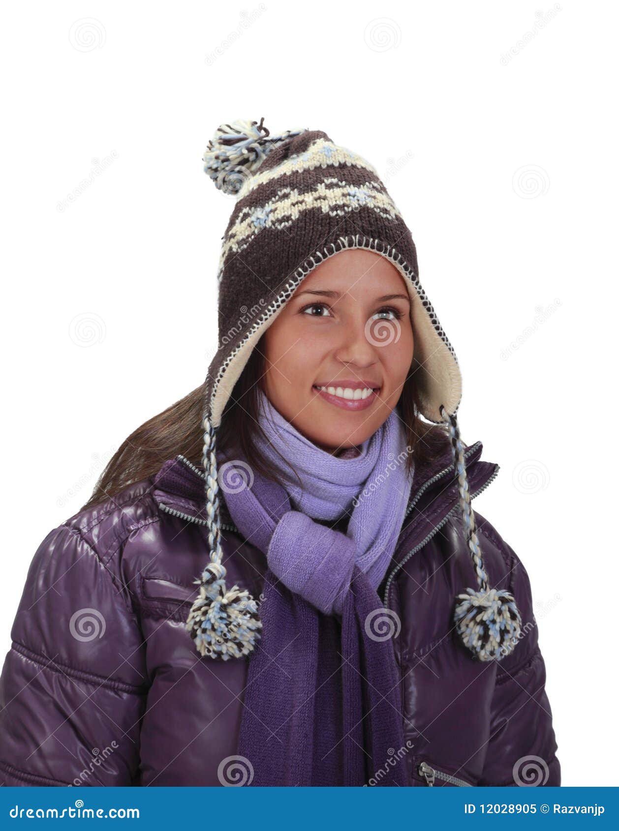 Portrait Einer Frau Im Winter Stockbild - Bild von ausdruck, schön ...