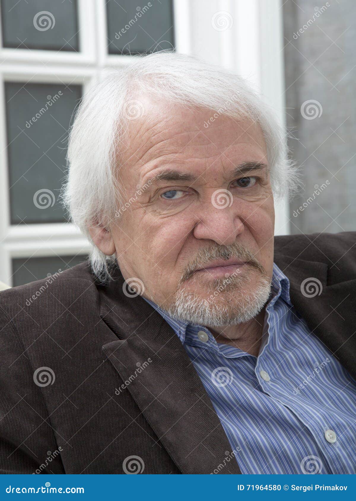 Portrait of Elderly Man with Eye Disease Stock Photo - Image of ...