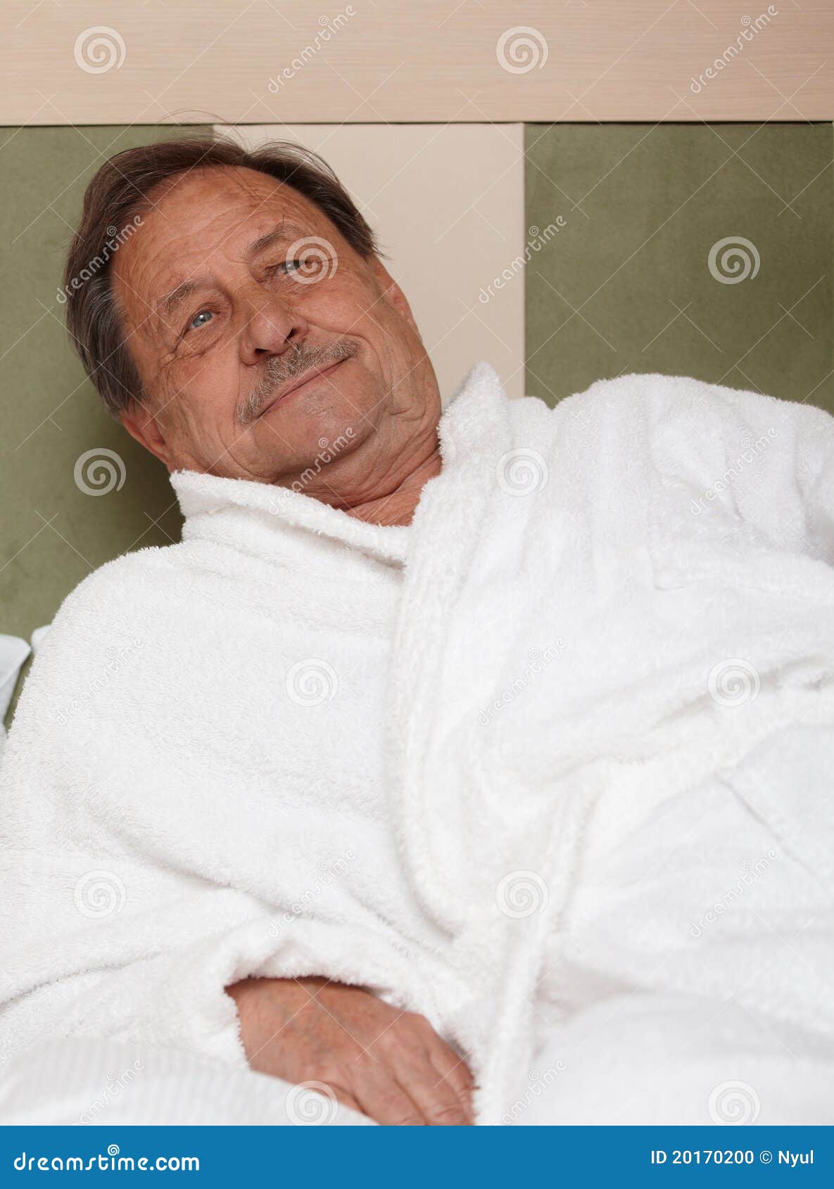 Portrait of Elderly Man Relaxing Stock Photo - Image of bathrobe ...