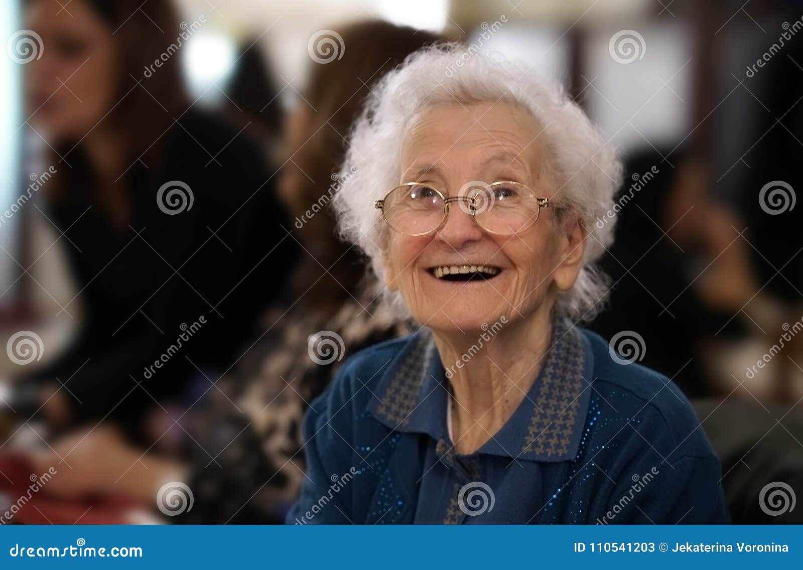 Portrait of an Elderly Woman Smiling Stock Image - Image of female ...
