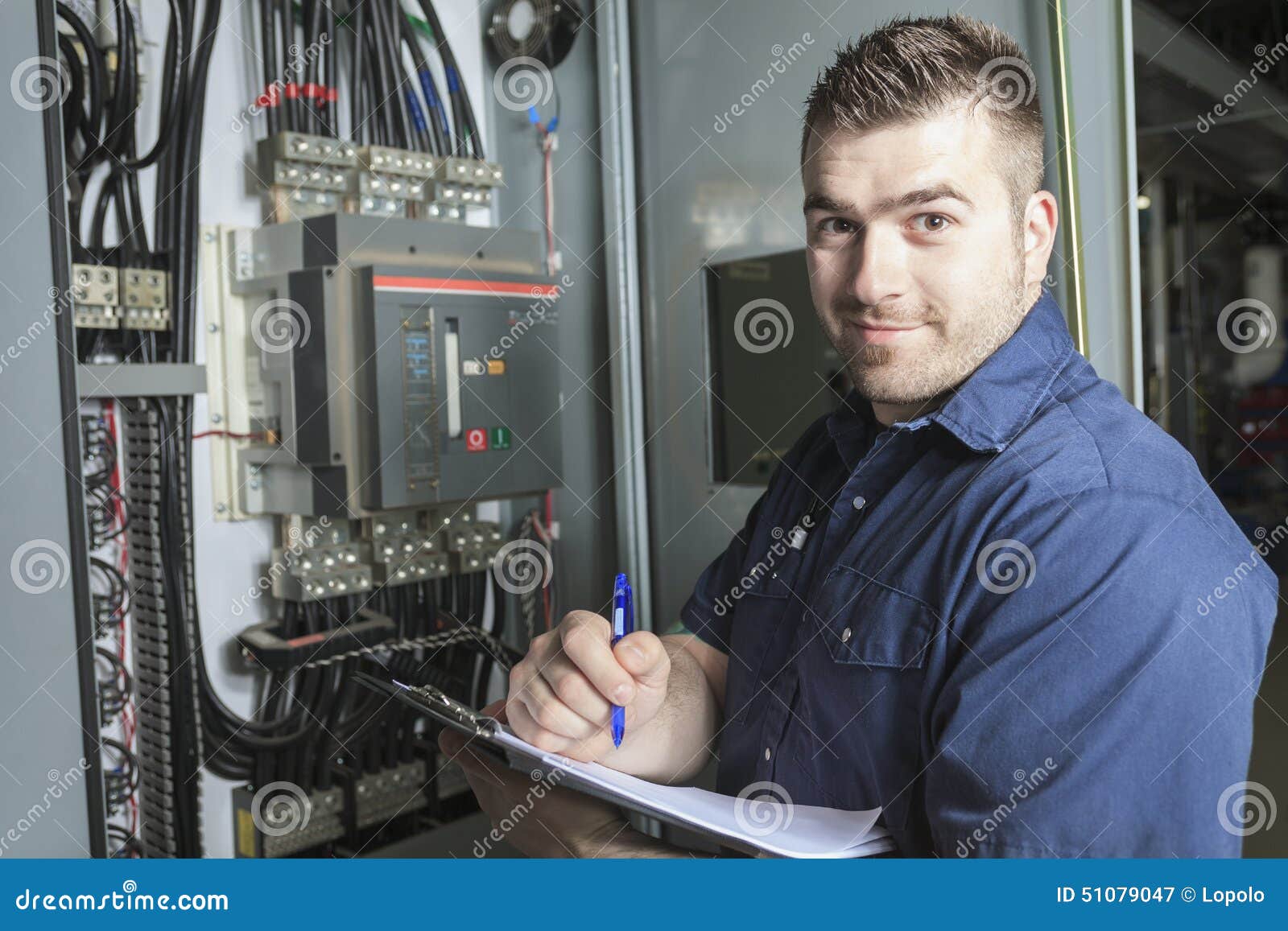 Portrait of an Electrician in a Room Stock Image - Image of ...