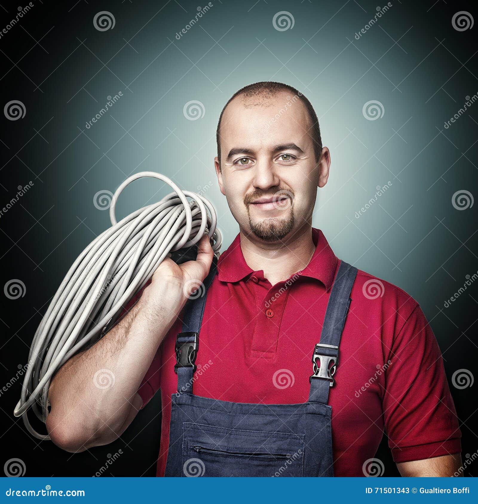 Portrait of electrician stock image. Image of electrician - 71501343