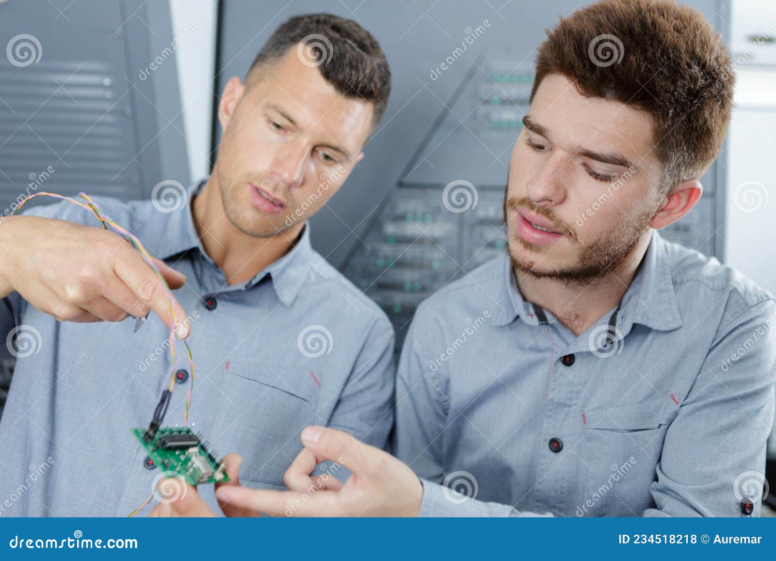 Portrait Electronics Technicians at Work Stock Photo - Image of ...