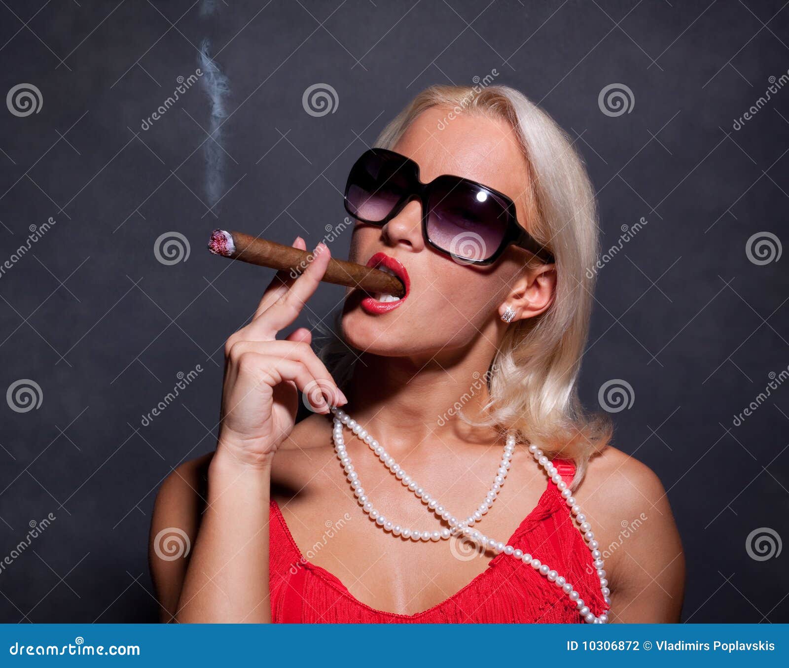 Portrait of Elegant Smoking Woman Stock Photo - Image of female, girl ...