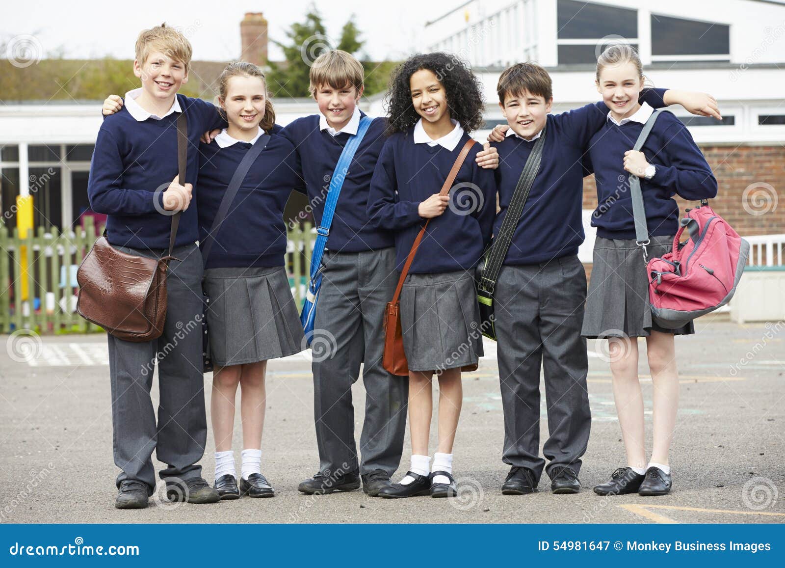 Portrait of Elementary School Pupils in Playground Stock Image - Image ...