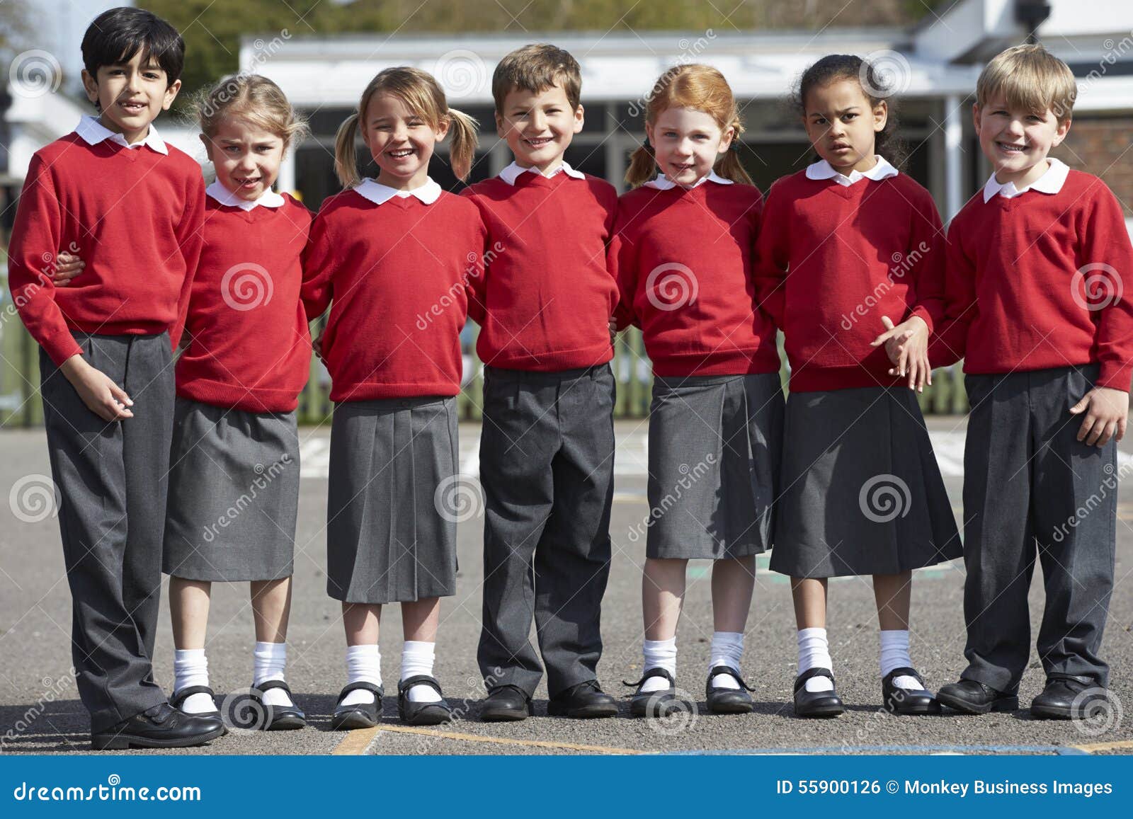 Portrait of Elementary School Pupils in Playground Stock Photo - Image ...