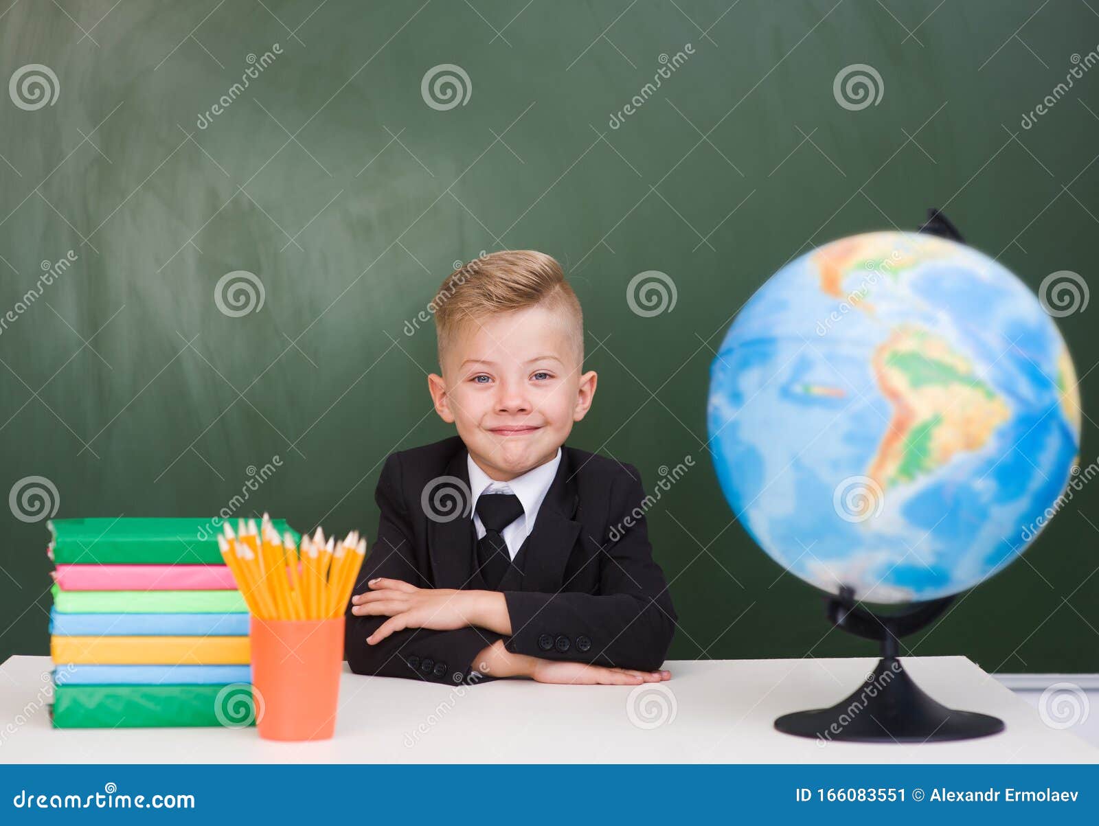 Portrait of Elementary School Student in Class Stock Image - Image of ...