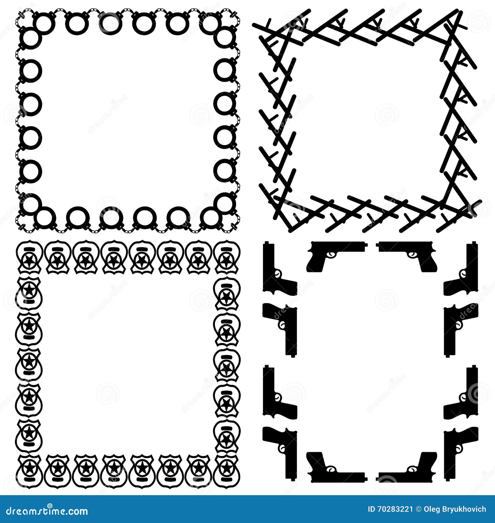 For a Portrait. Elements of the Police and Security Stock Vector ...
