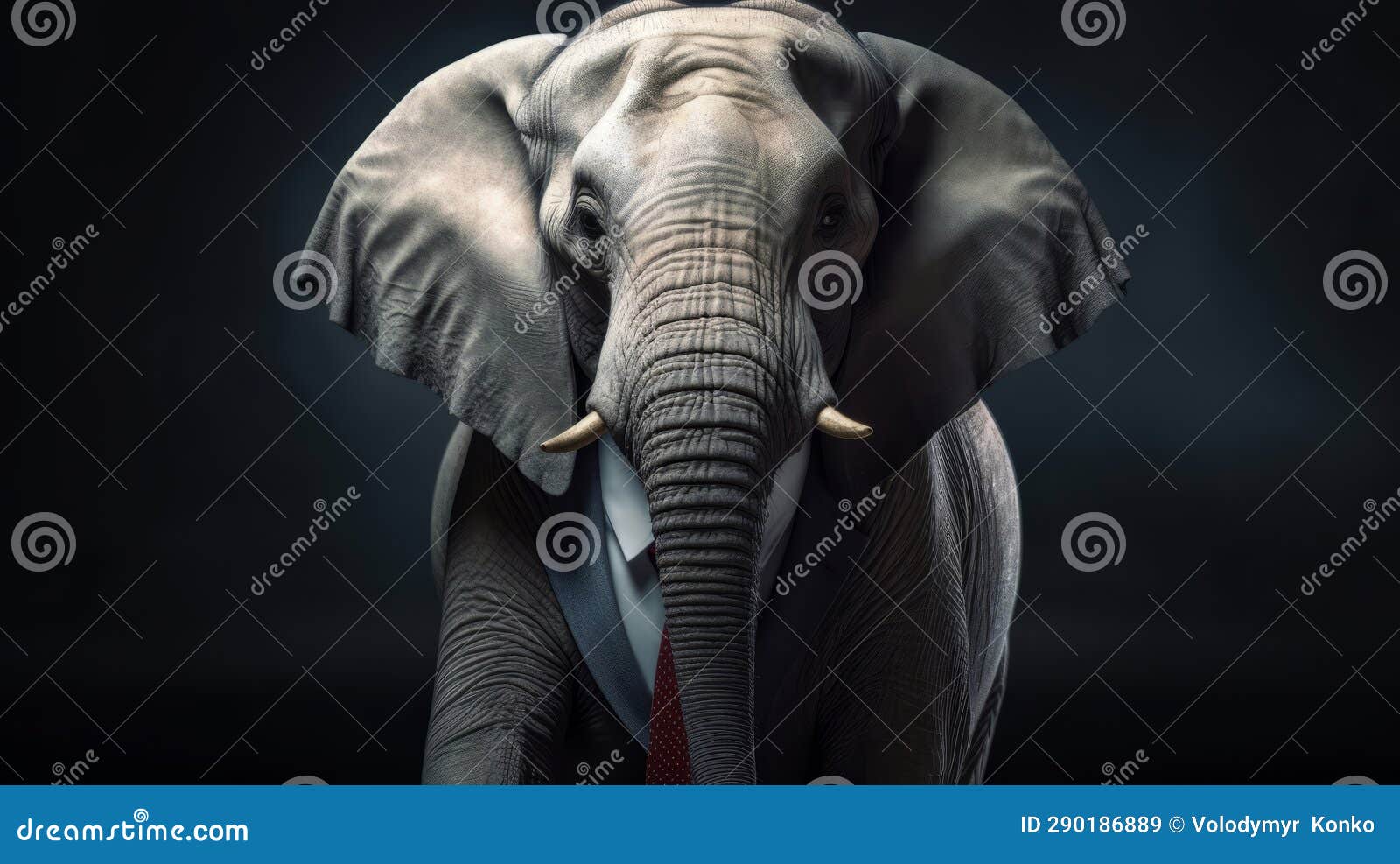 Portrait of an Elephant Dressed in a Formal Business Suit, the Elegant ...