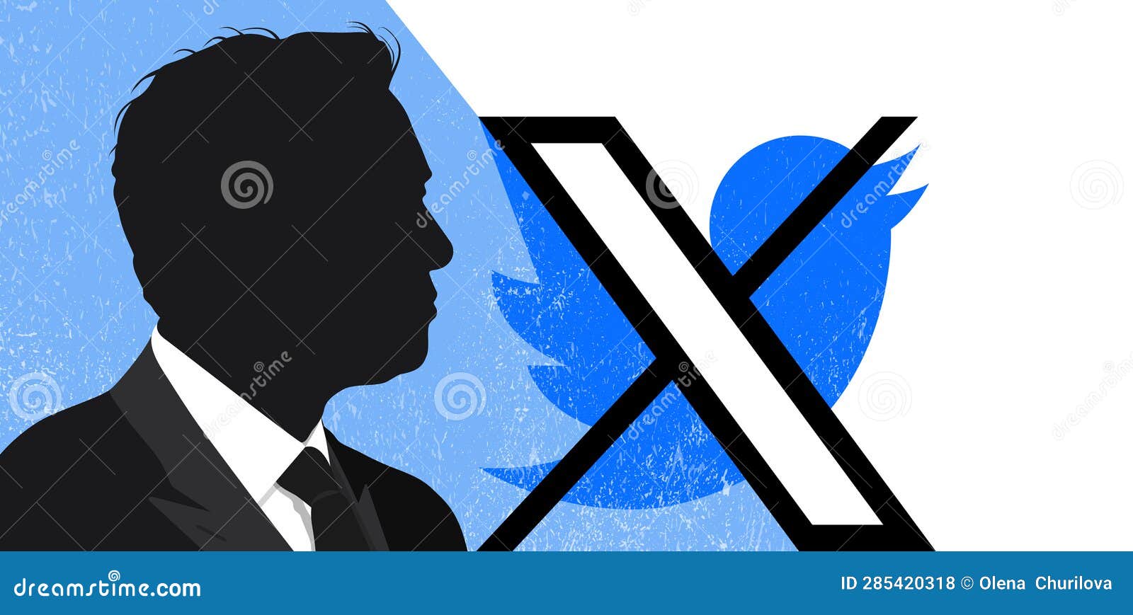 Portrait of Elon Musk and Twitter Logo Editorial Stock Photo ...