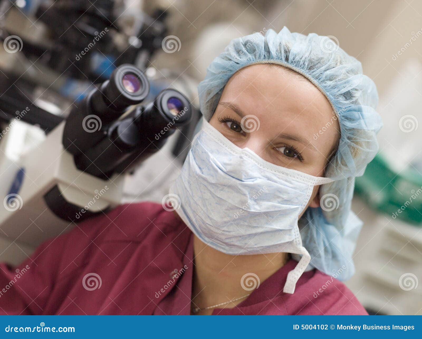 Portrait of Embryologist Wearing Mask Stock Photo - Image of indoors ...