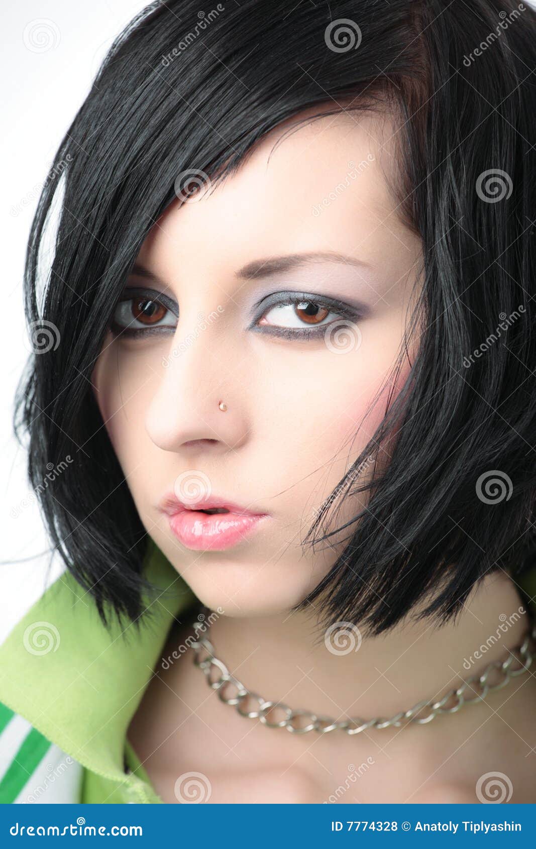 Portrait of emo girl stock photo. Image of girl, green - 7774328