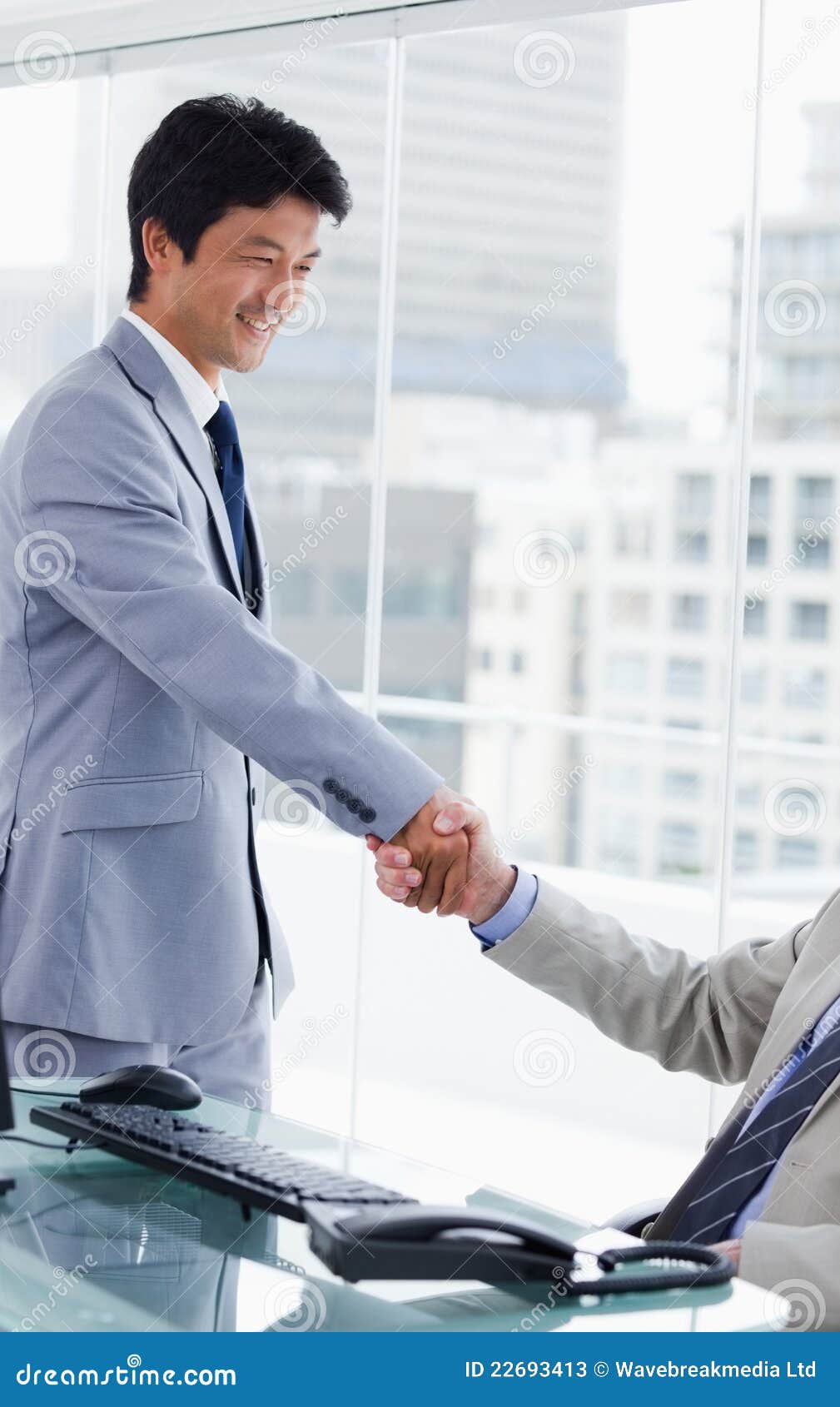 Portrait of an Employee Shaking the Hand of His Manager Stock Image ...