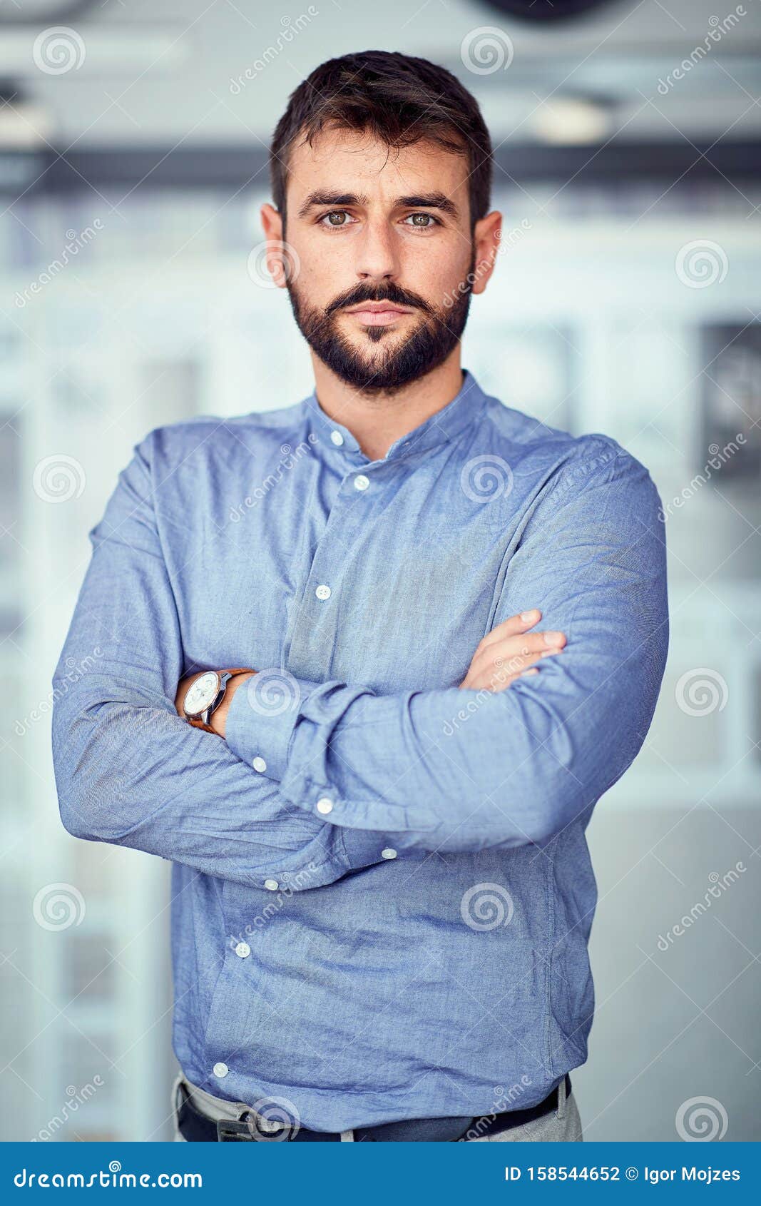 Portrait of Employee at Workplace Stock Photo - Image of ideas ...