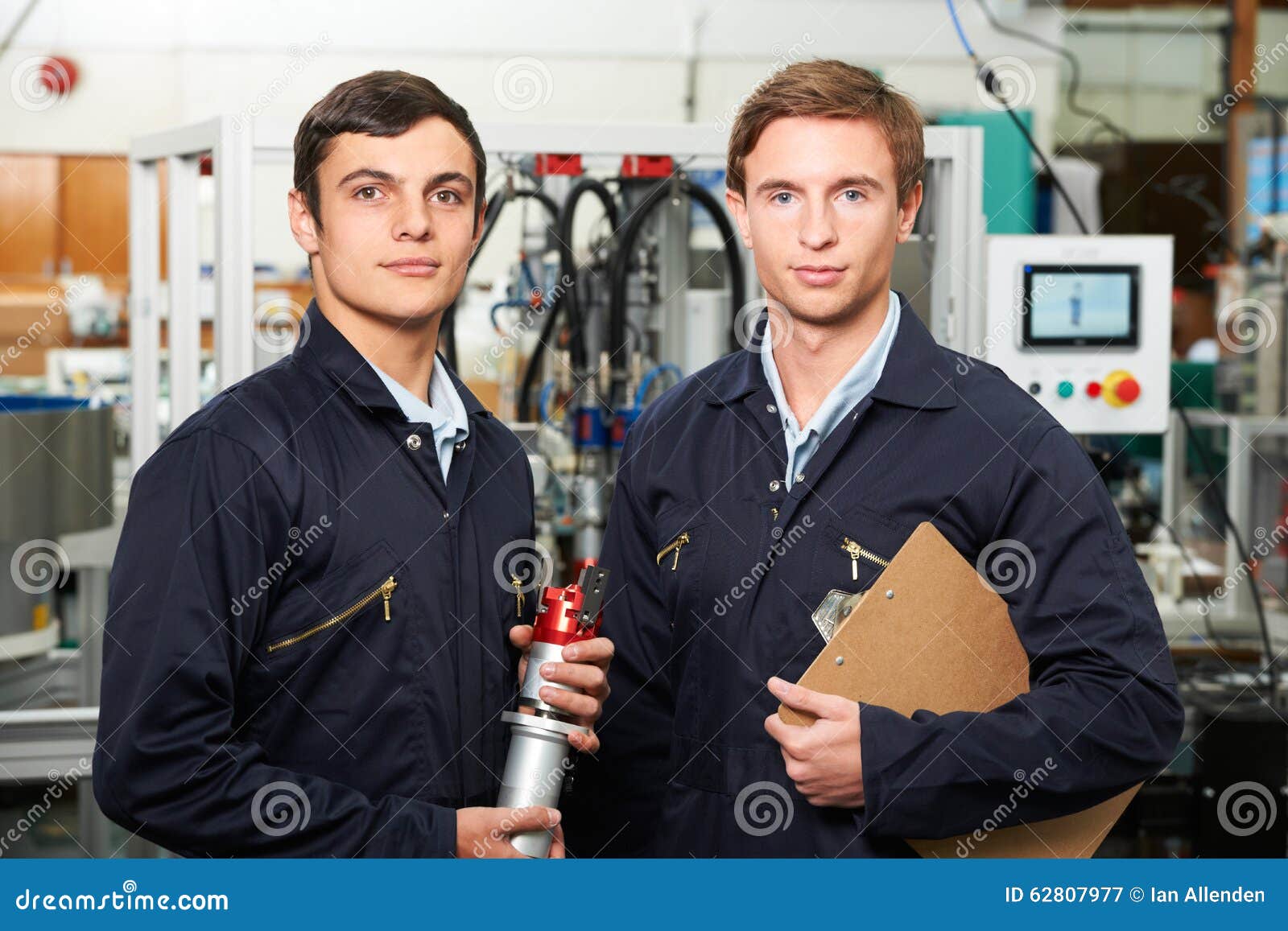 Portrait of Engineer and Apprentice in Factory Stock Image - Image of ...