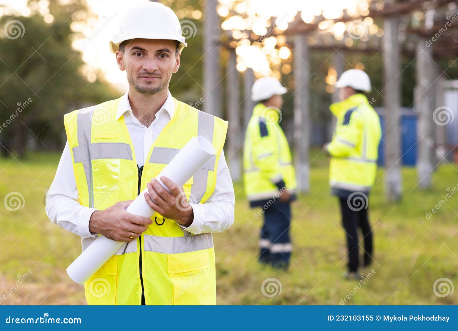 Portrait of Engineer. Professional Electrical Industry Engineer Smiling ...