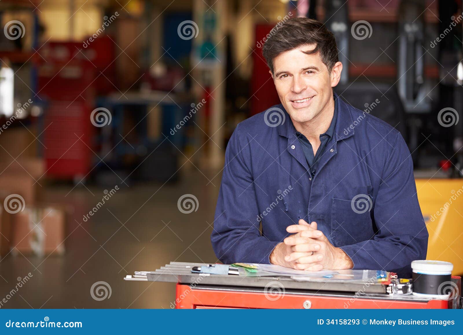 Portrait of Engineer Standing in Factory Stock Image - Image of person ...
