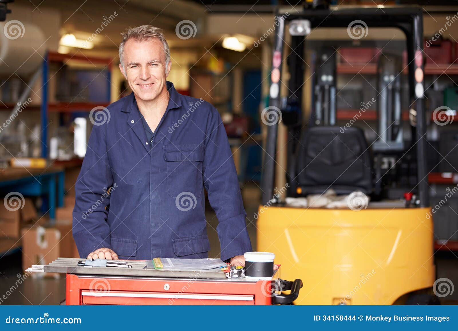 Portrait of Engineer Standing in Factory Stock Photo - Image of ...