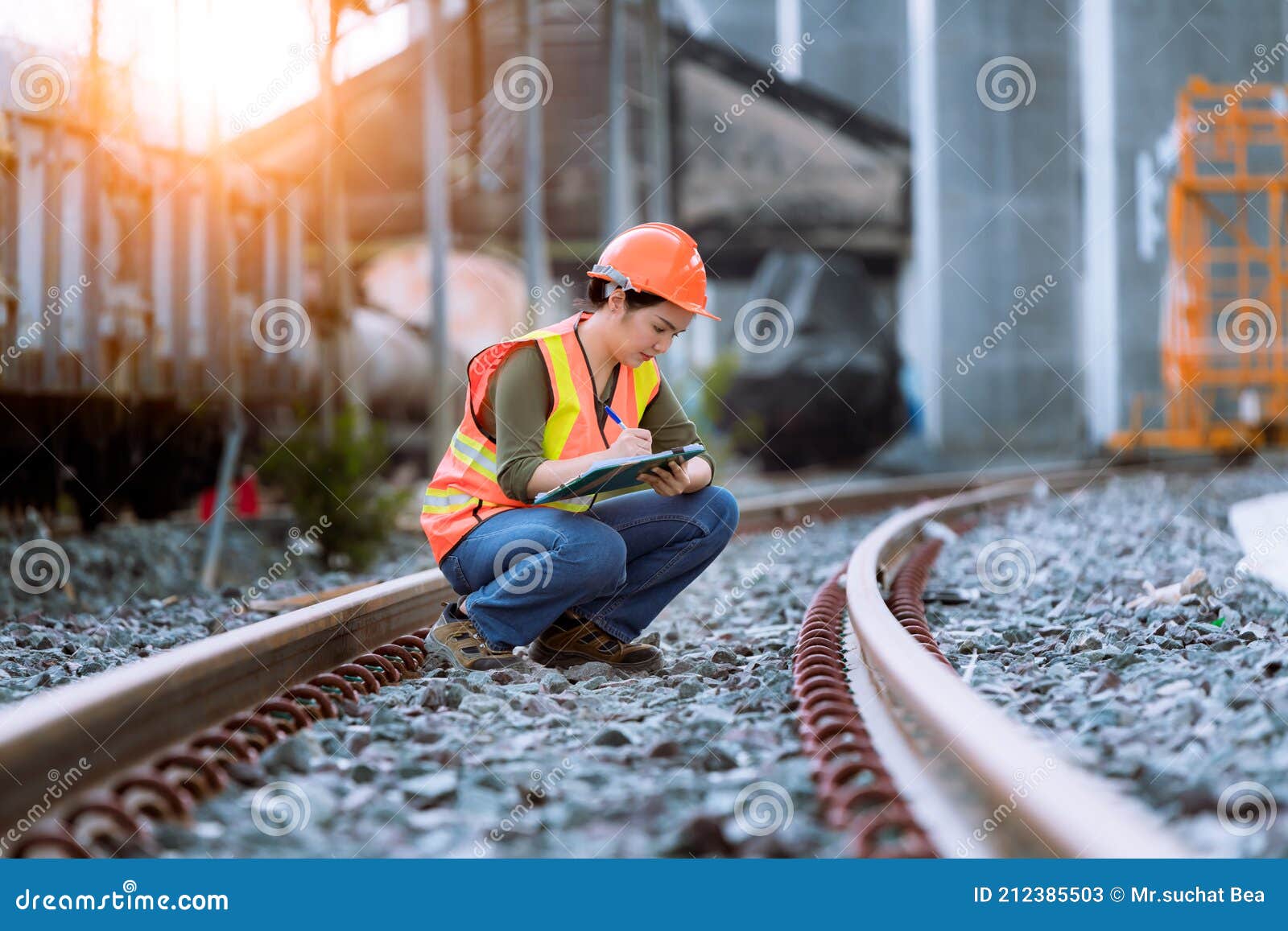 Portrait Engineer Under Inspection and Checking Construction Process ...