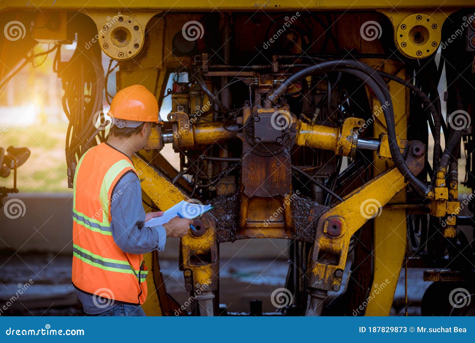 Portrait Engineer Under Inspection and Checking Construction Process ...