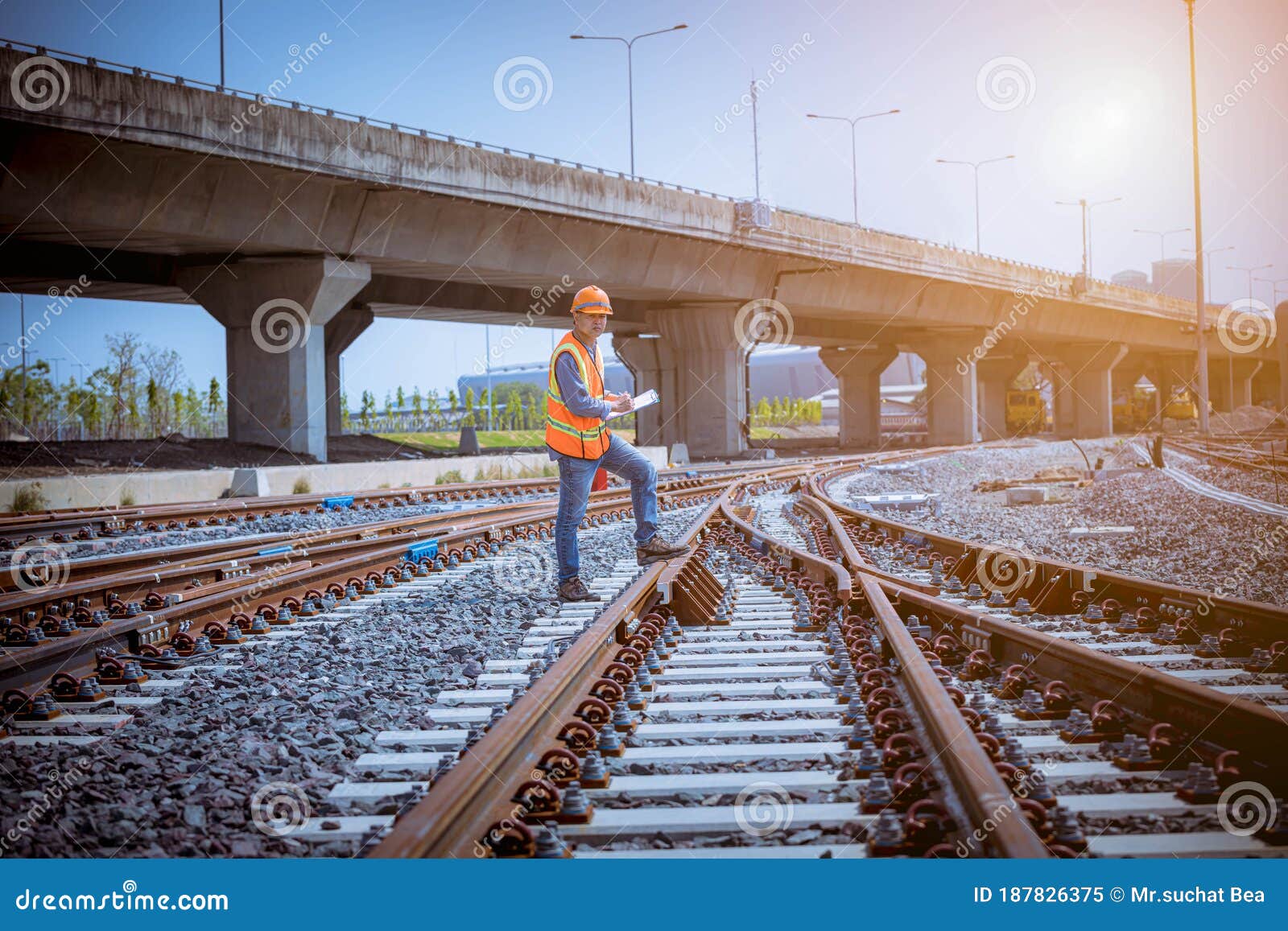 Portrait Engineer Under Inspection and Checking Construction Process ...