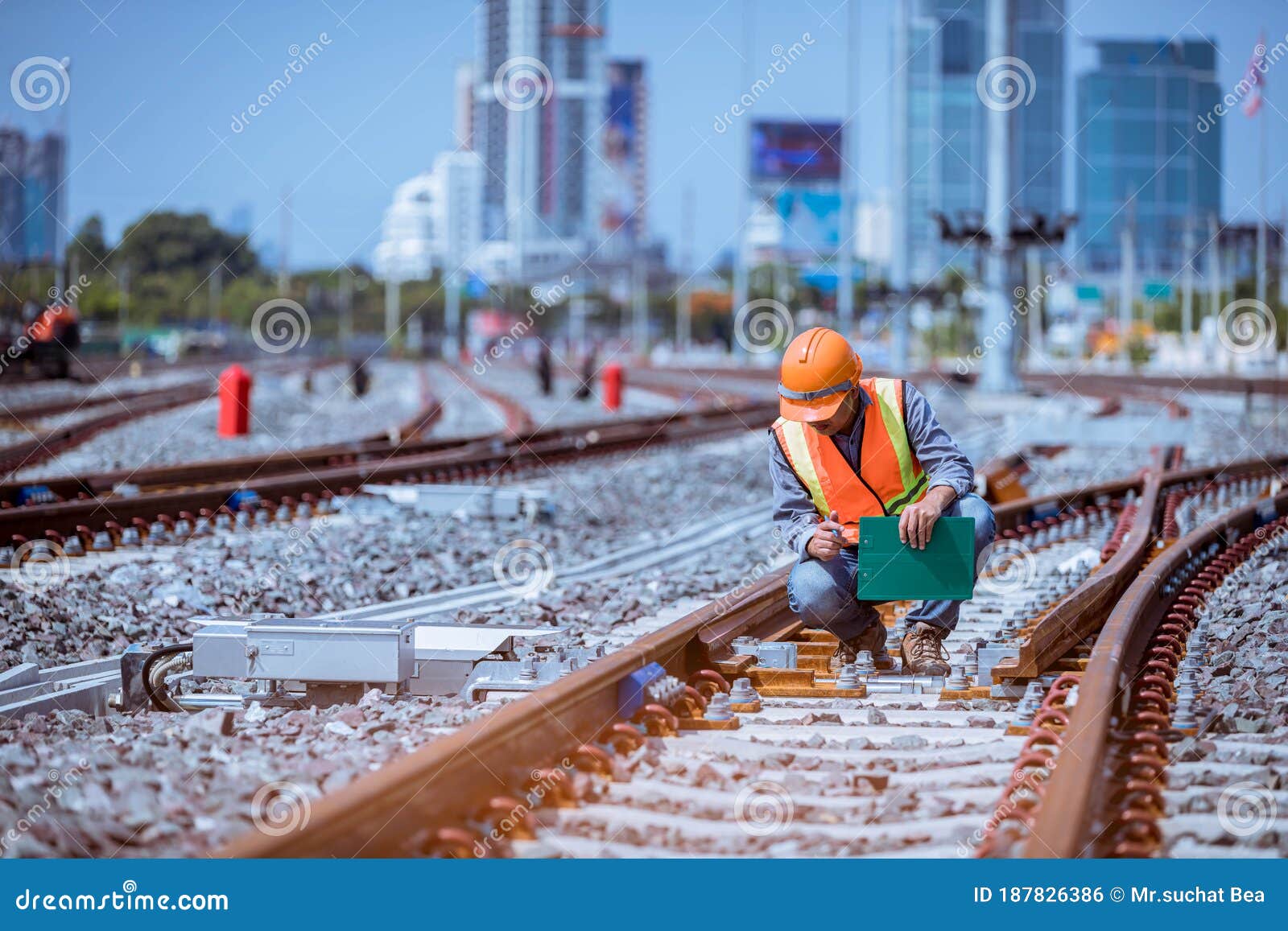 Portrait Engineer Under Inspection and Checking Construction Process ...