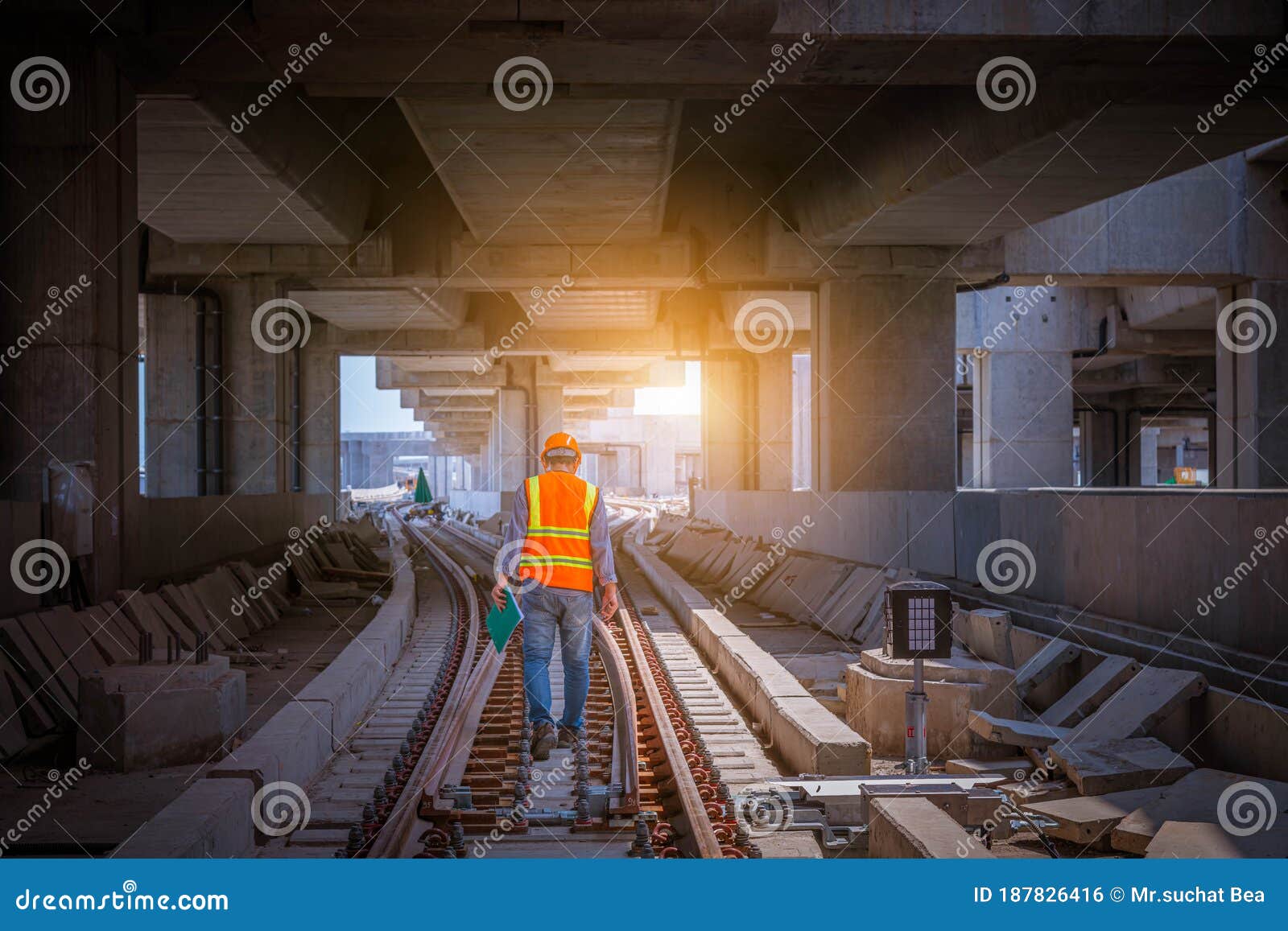 Portrait Engineer Under Inspection and Checking Construction Process ...