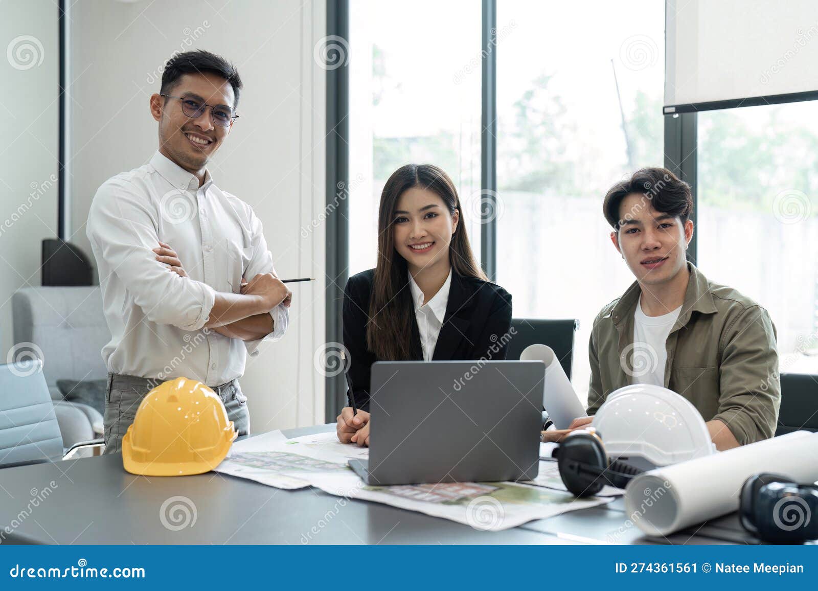 Portrait, Engineer Woman and Engineer Man at Work in Office, Design and ...