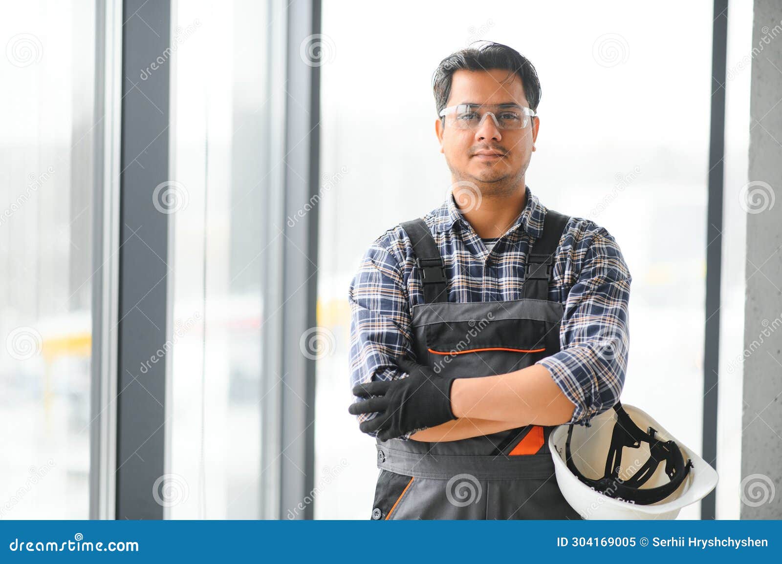 Portrait of Engineering Asian Man Construction Worker. Stock Image ...