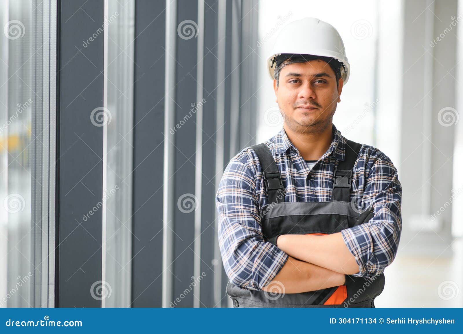 Portrait of Engineering Asian Man Construction Worker. Stock Photo ...