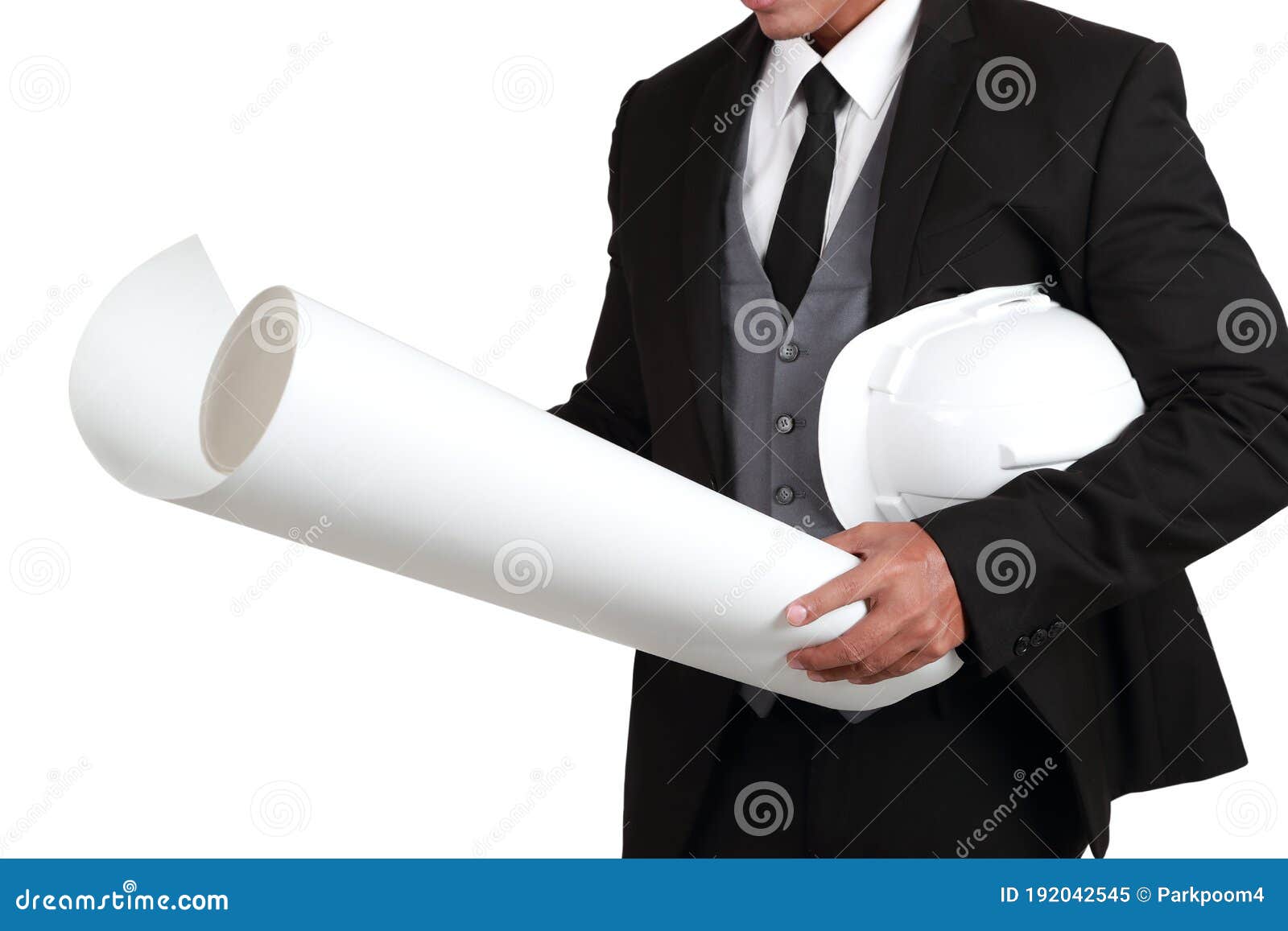 Portrait Engineering Man Isolated and White Background Stock Image ...